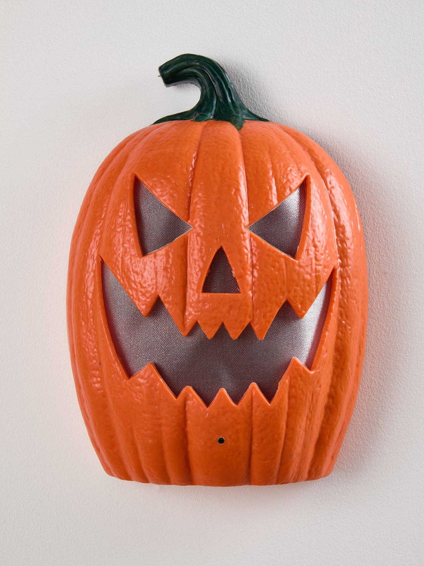 Smart Halloween Motion Activated Evil Laughing Lit Pumpkin Decoration ...
