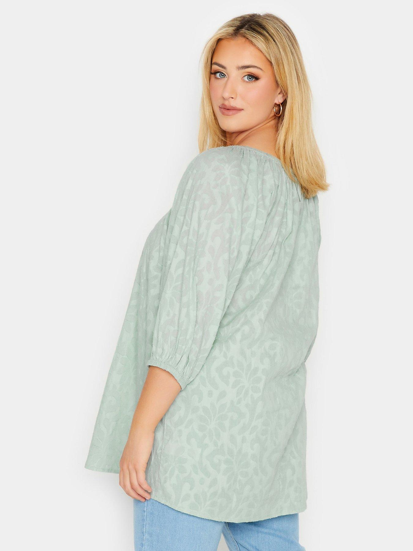 Yours Curve Gypsy Top Burnout Mint | Very