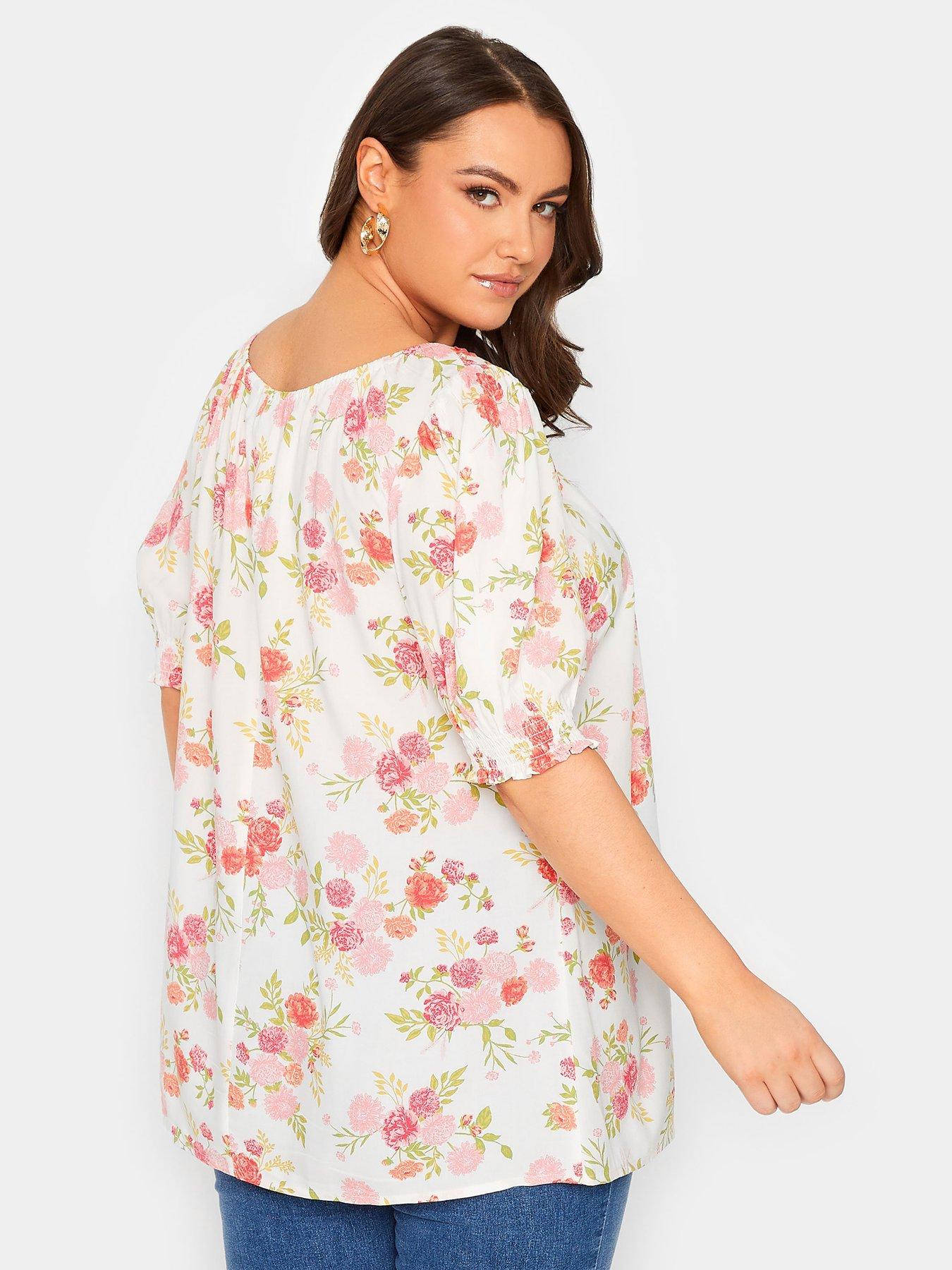 Yours Curve Epp Gypsy Top White Floral | Very