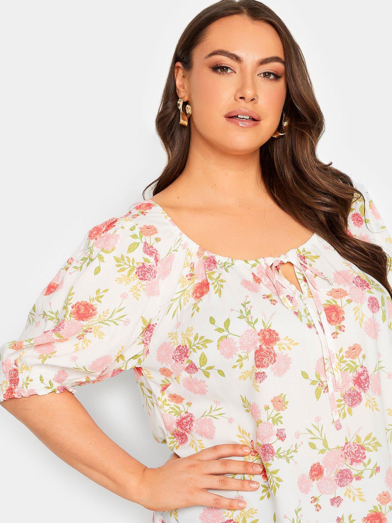 Yours Curve Epp Gypsy Top White Floral | Very
