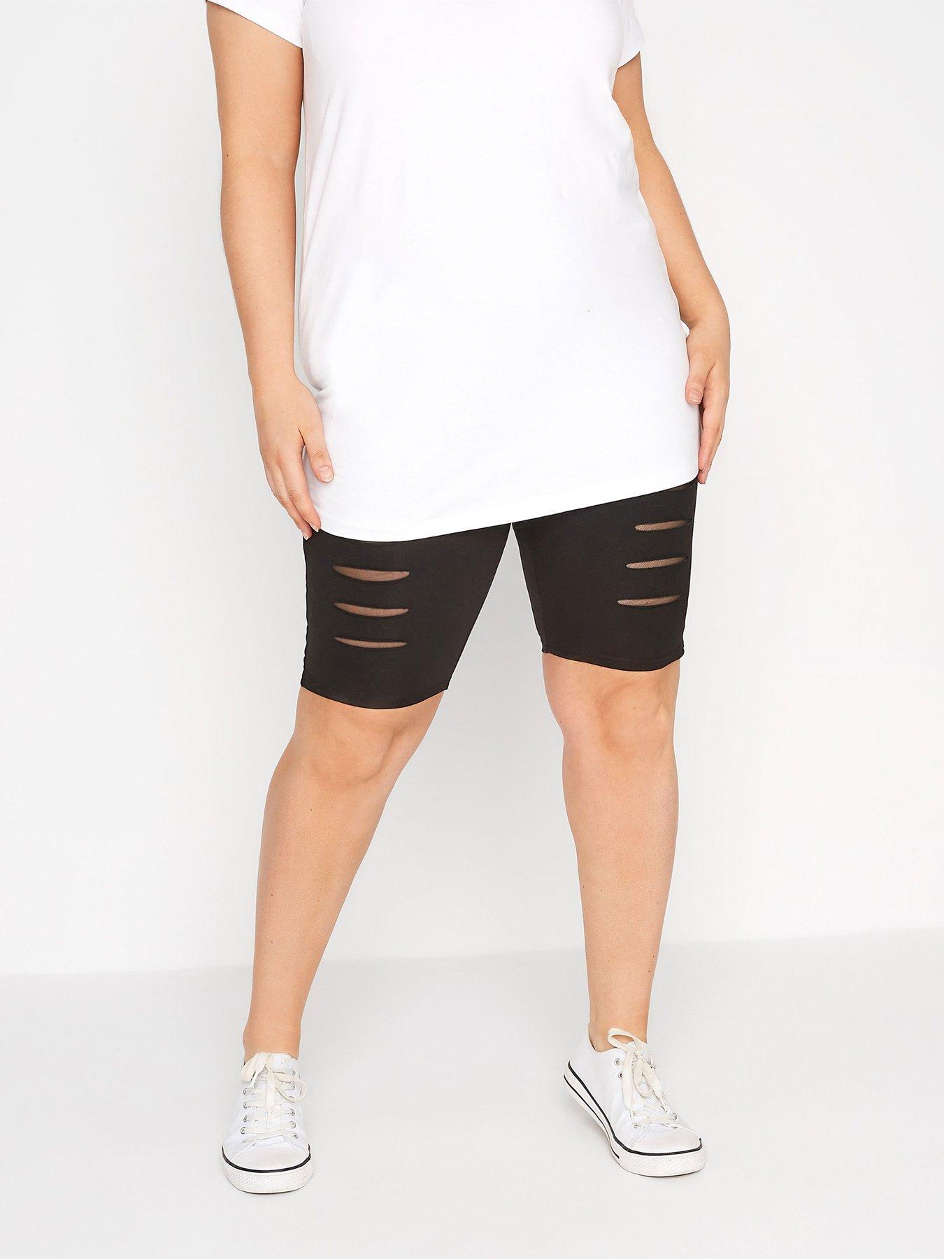 Yours Curve Slash Insert Mesh Cycling Short - Black | Very