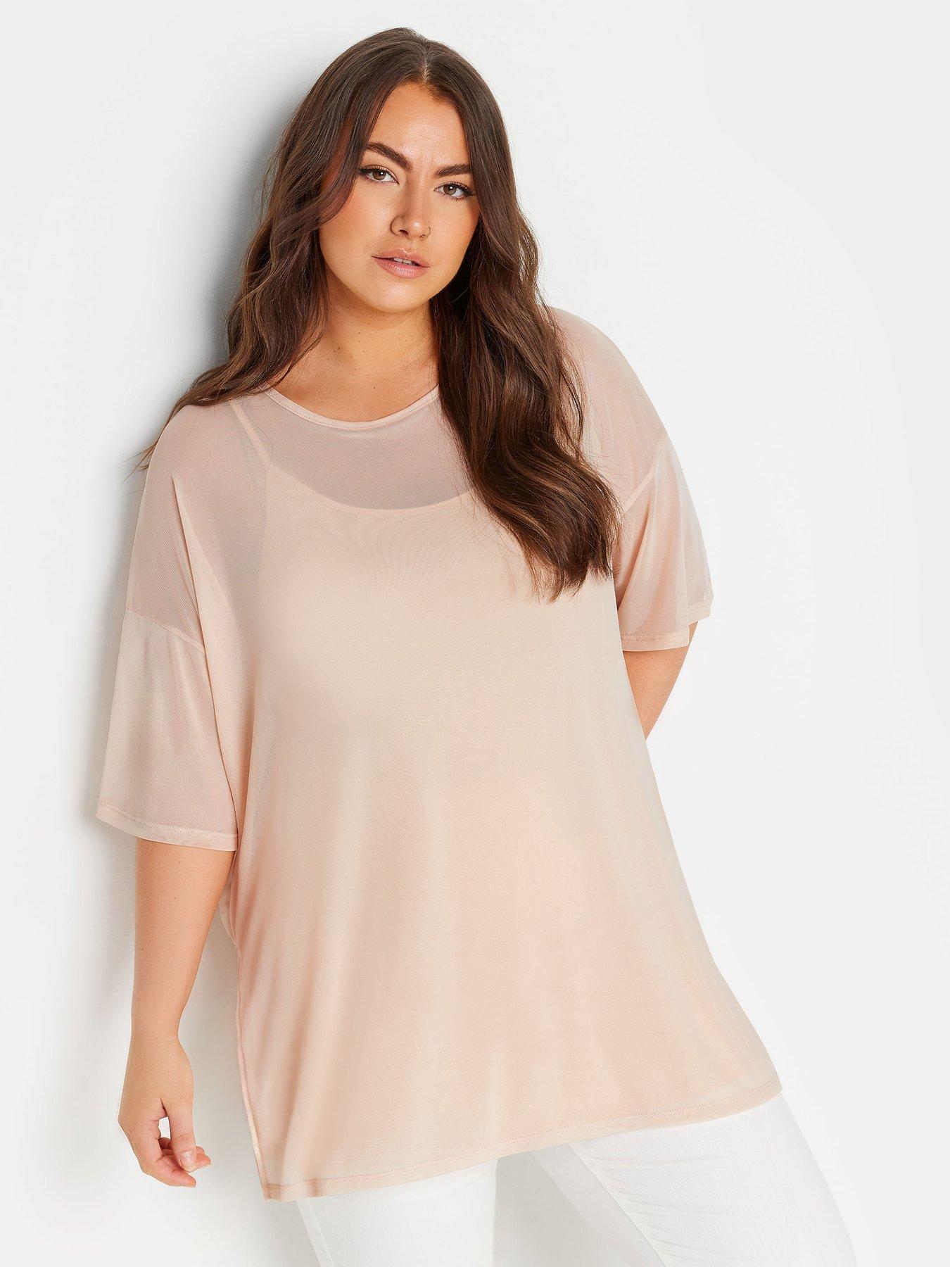 Yours Curve Oversized Mesh Top - Natural | Very