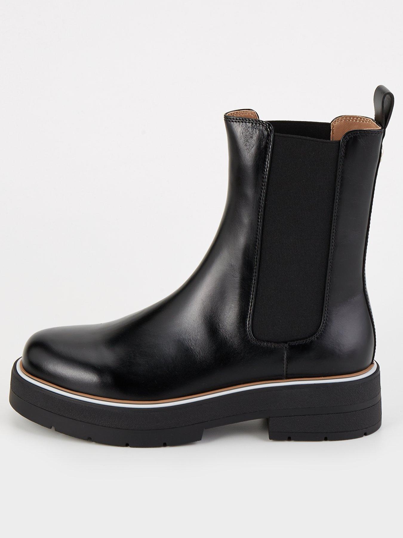 BOSS Rebby Leather Chelsea Boots - Black | Very