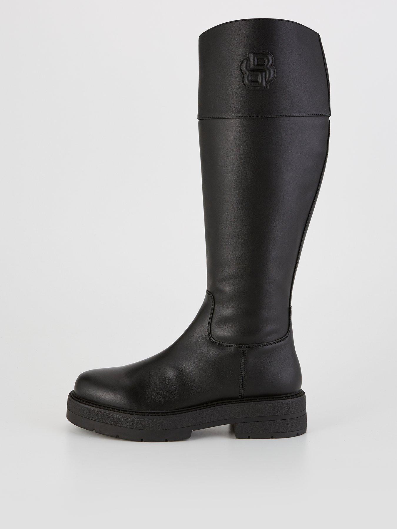 BOSS Rebby Leather Knee High Boots - Black | Very