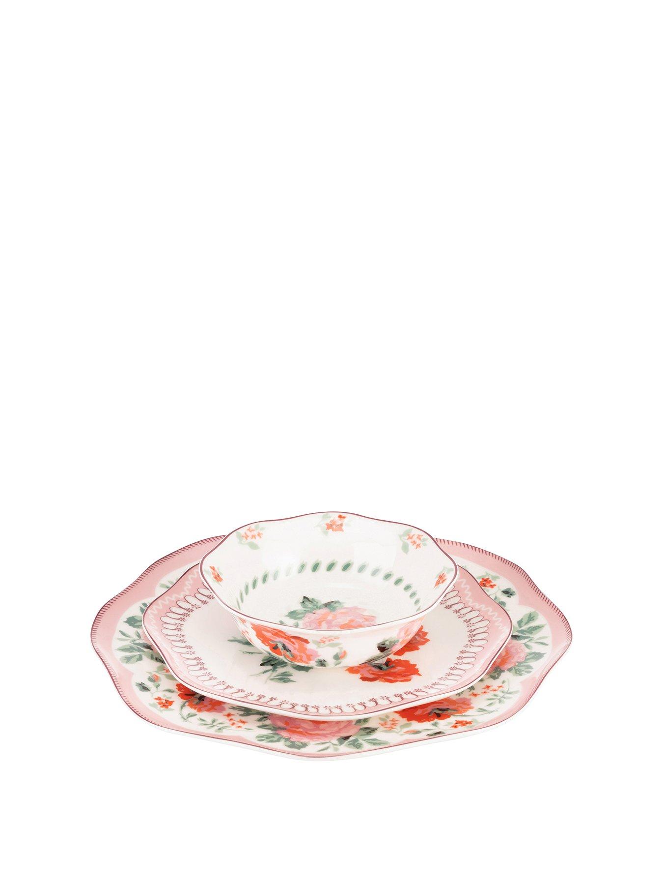 Cath Kidston Archive Rose 12-Piece Dinner Set | very.co.uk