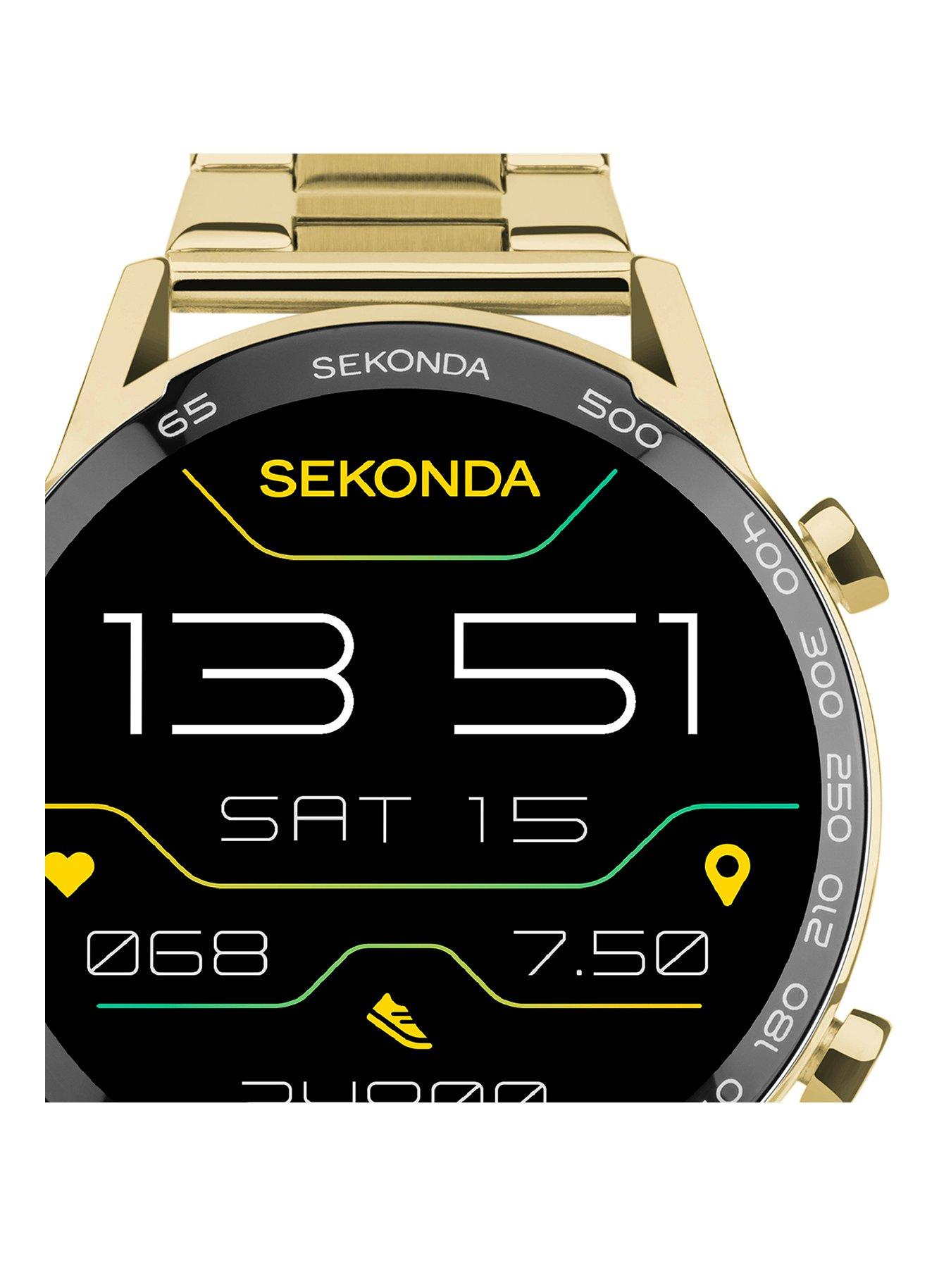 Sekonda Mens Active Plus Gold Stainless Steel Bracelet Smartwatch | Very