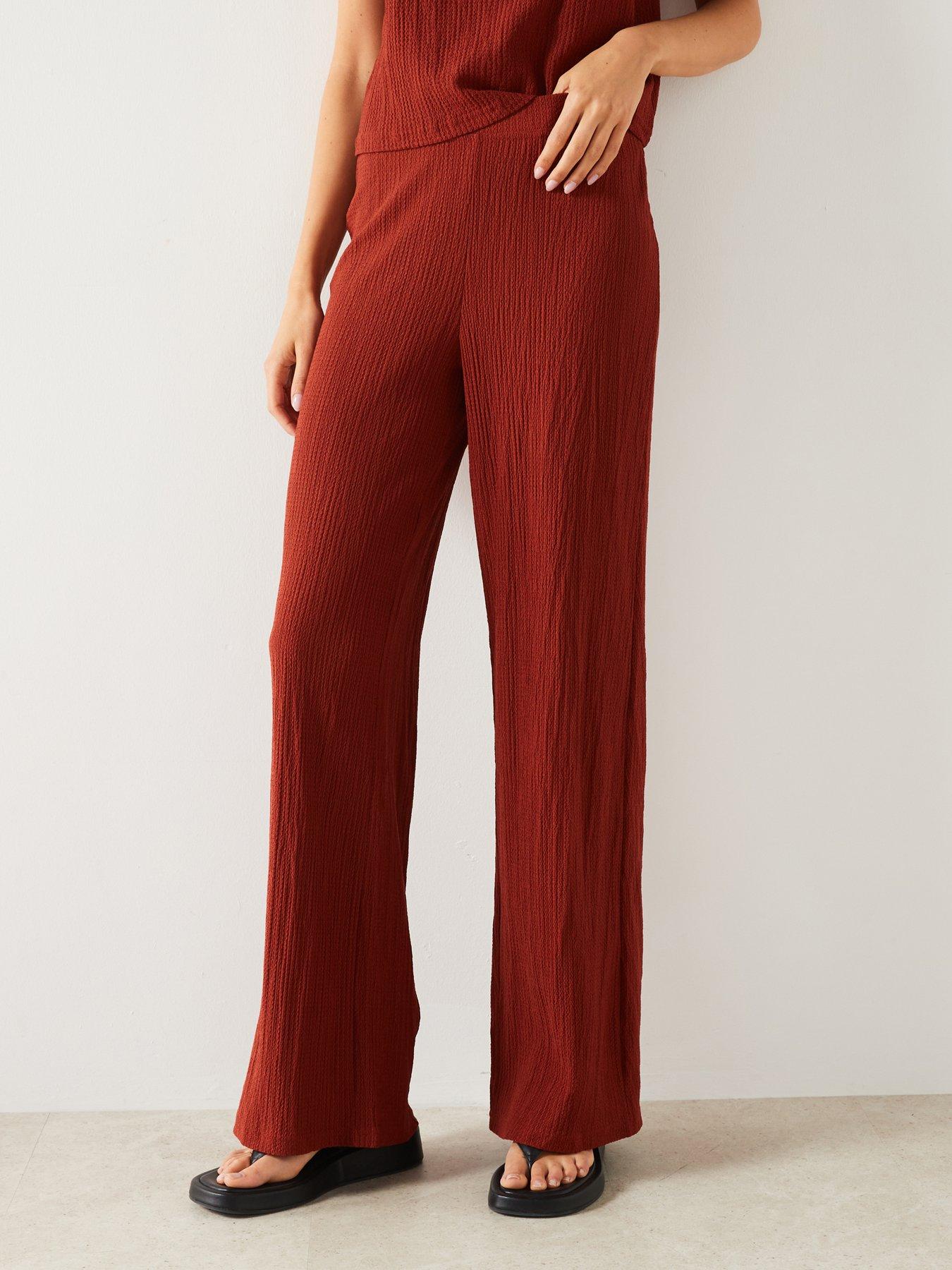 Mango Flowy Textured Fabric Wide Leg Trouser | Very