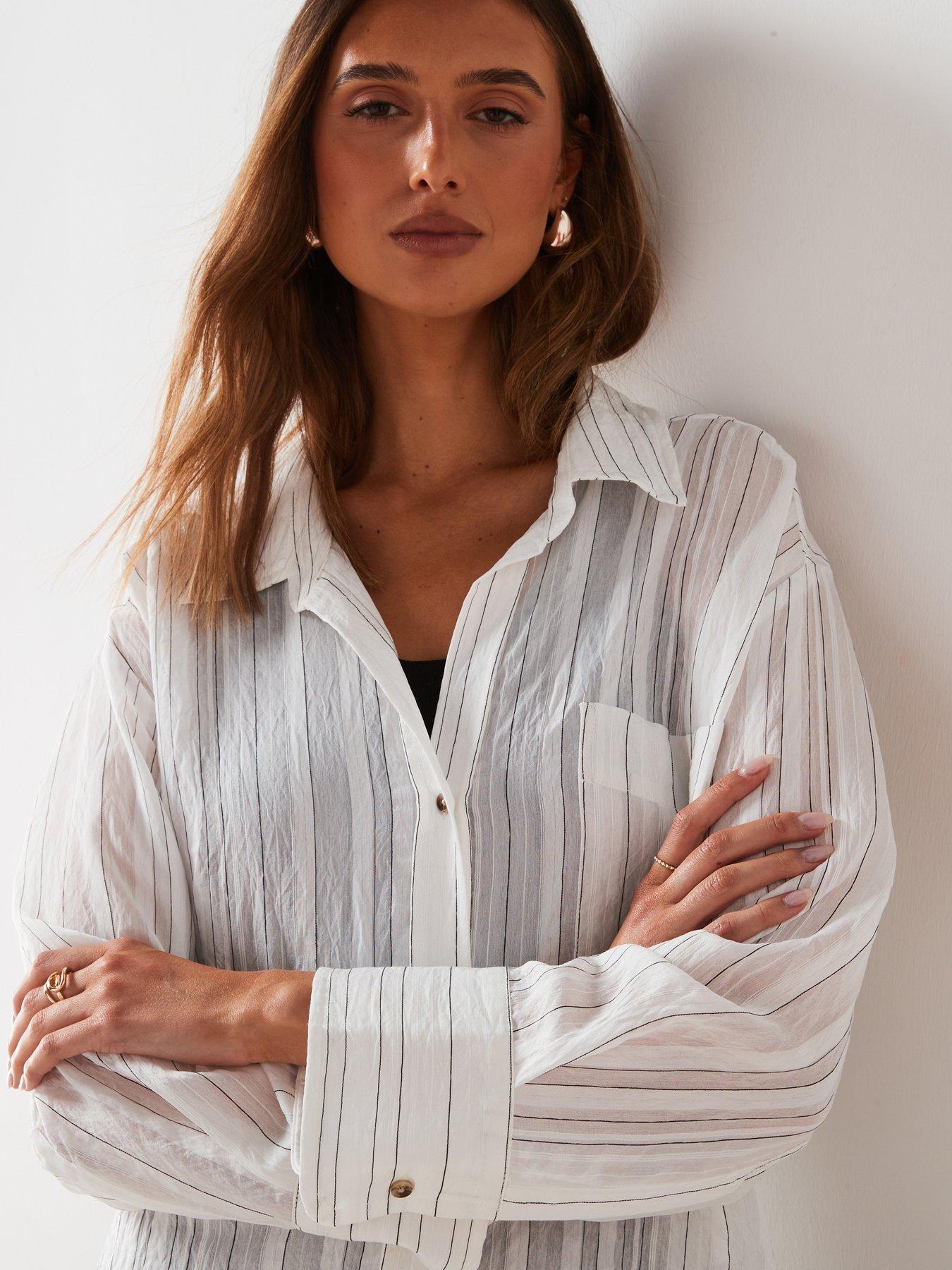 Mango Striped Print Long Sleeve Shirt Very