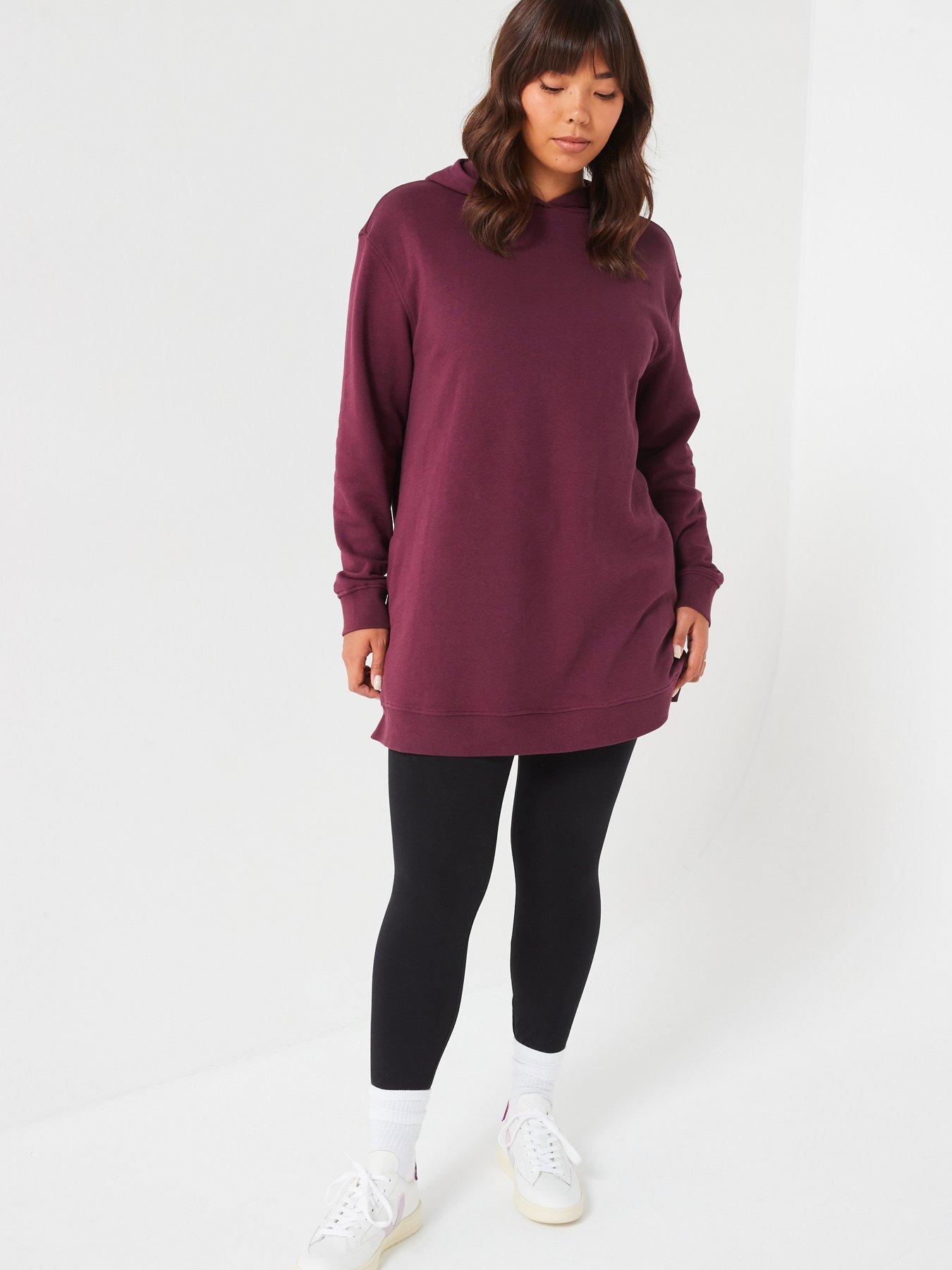 V by Very Curve Longline Side Split Hoodie - Purple | Very