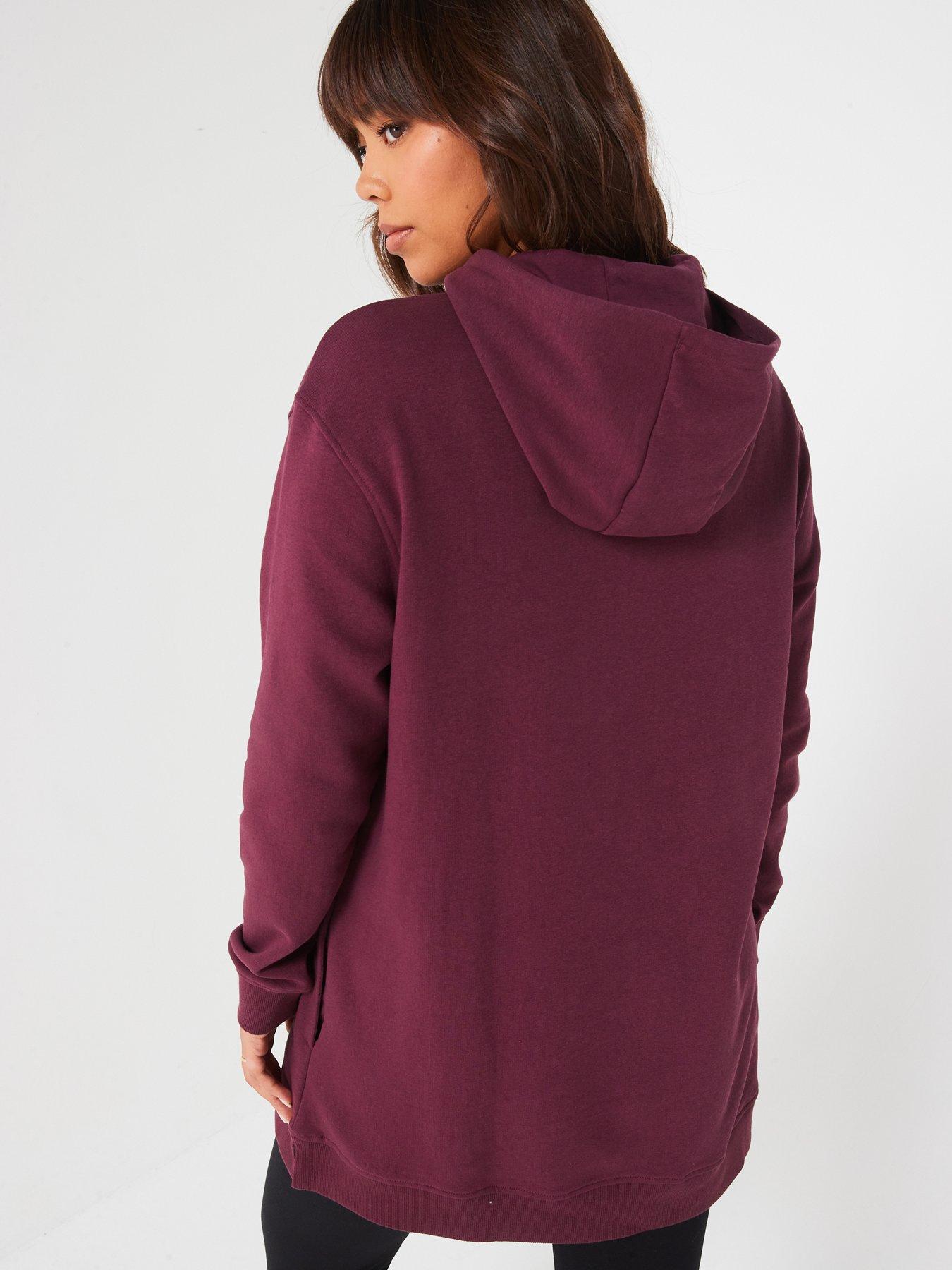 V by Very Curve Longline Side Split Hoodie - Purple | Very