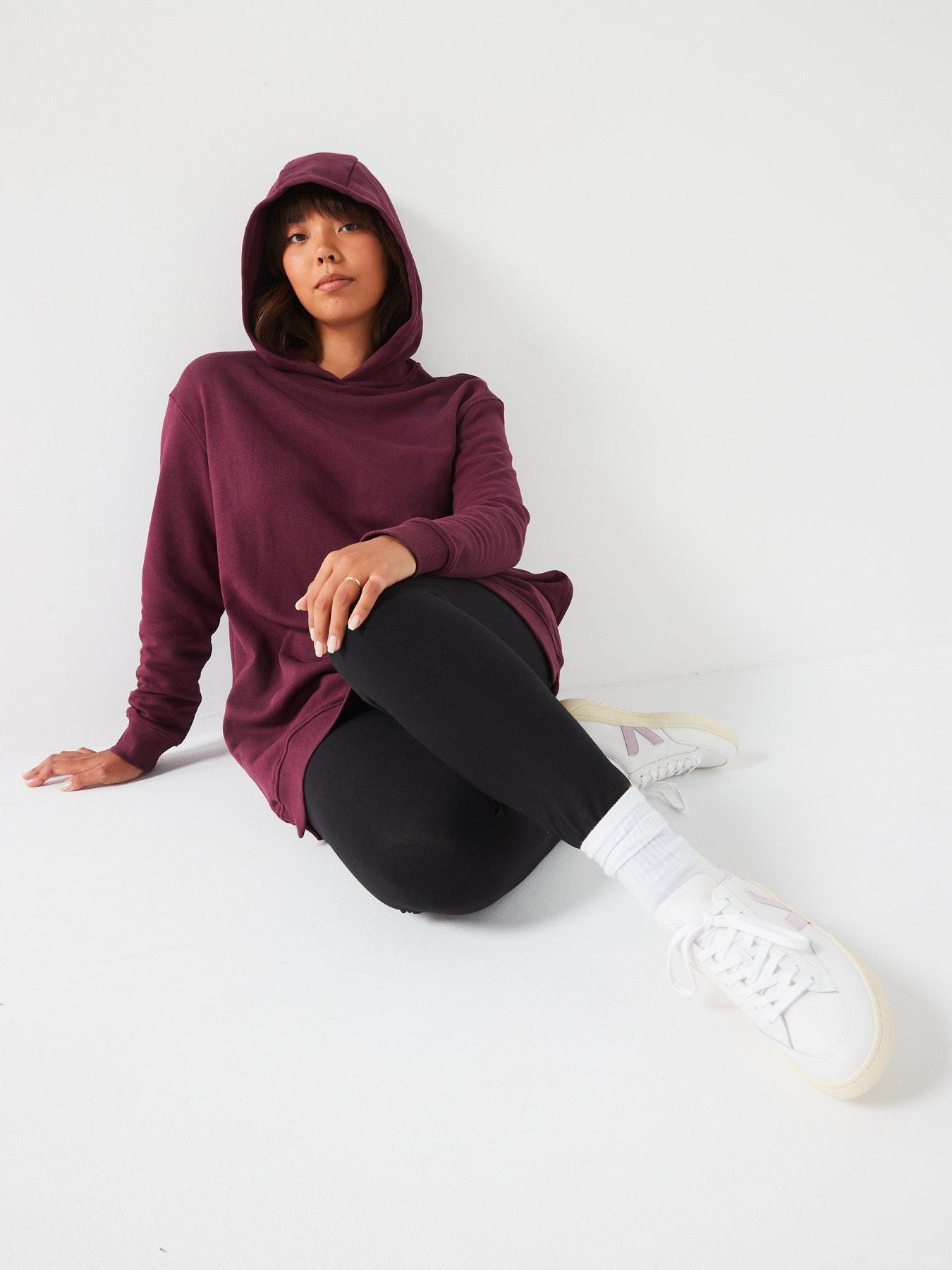 V by Very Curve Longline Side Split Hoodie - Purple | Very.co.uk