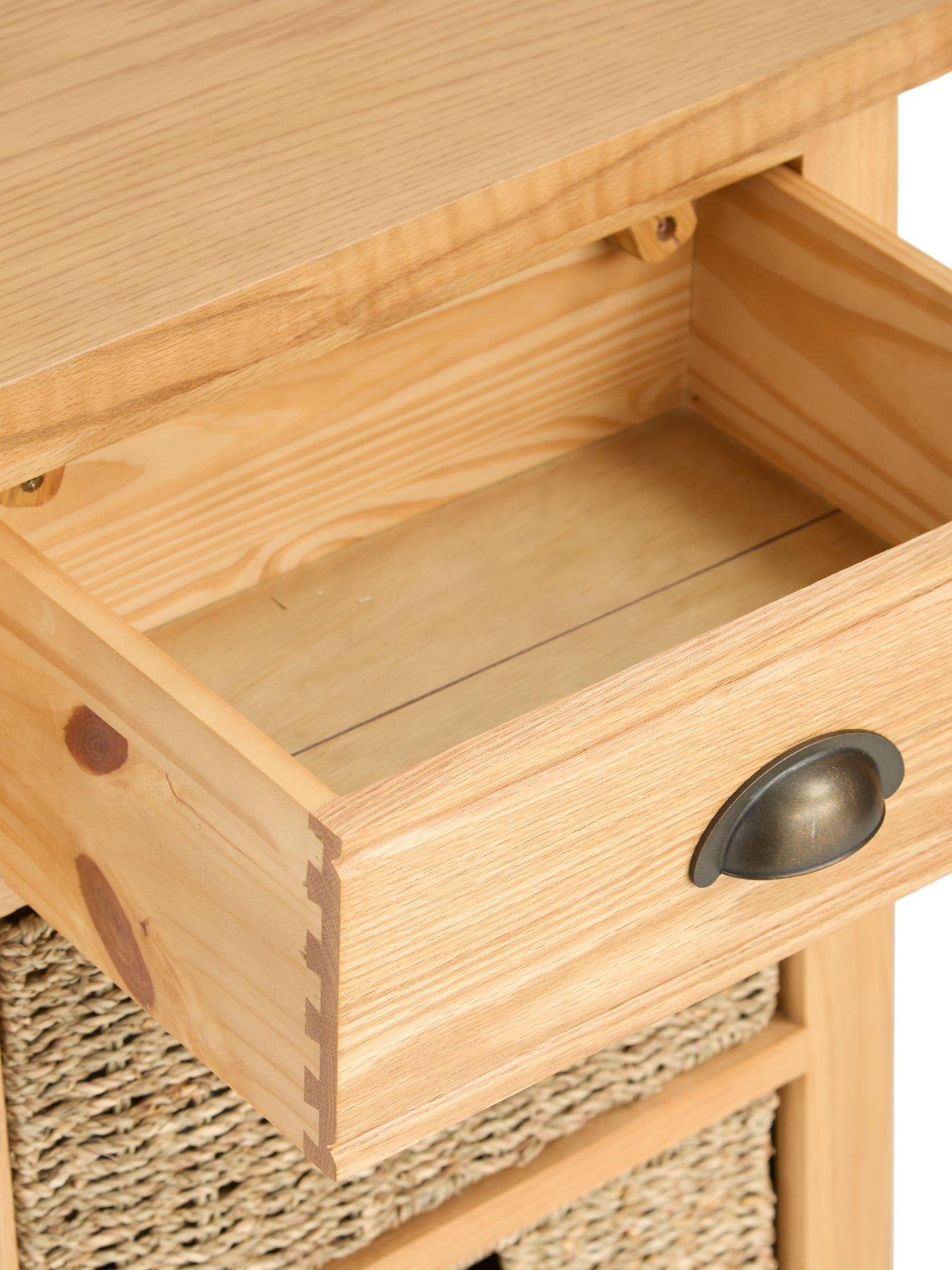 Very Home Ashwin Ready Assembled 1 Drawer, 2 Basket Sideboard ...