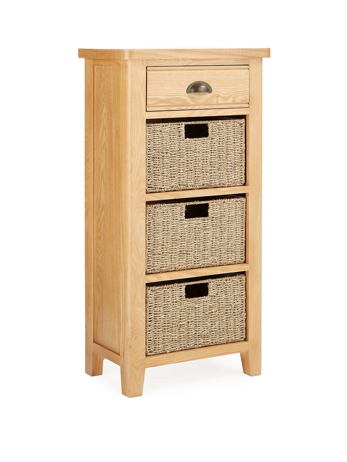 Very Home Ashwin Ready Assembled 1 Drawer, 3 Basket Sideboard ...