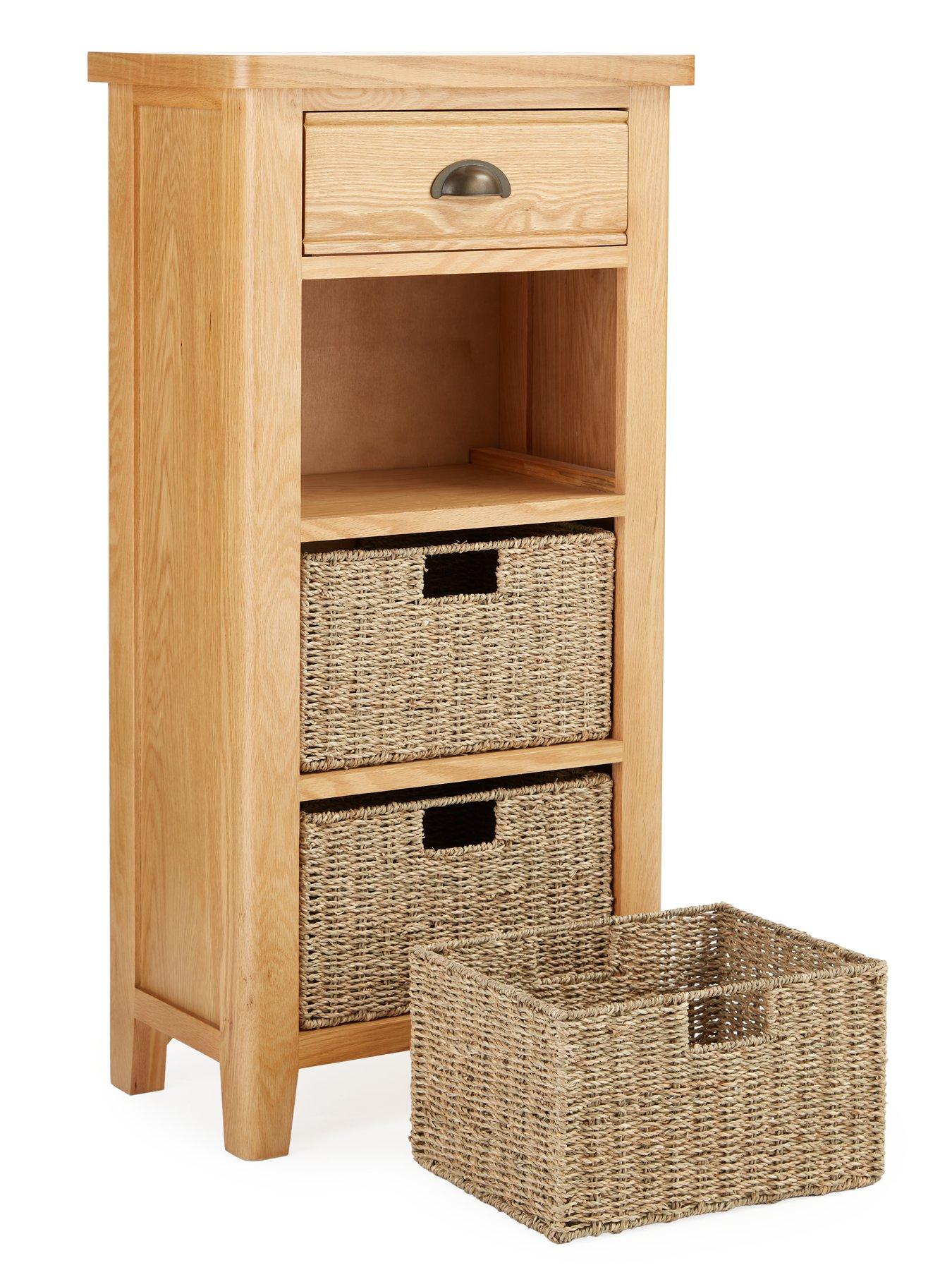 Very Home Ashwin Ready Assembled 1 Drawer, 3 Basket Sideboard ...