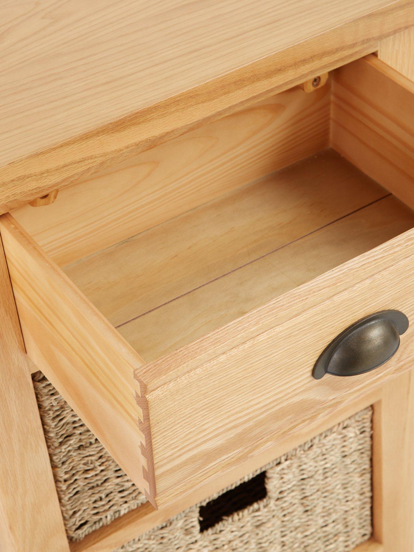 Very Home Ashwin Ready Assembled 1 Drawer, 3 Basket Sideboard ...