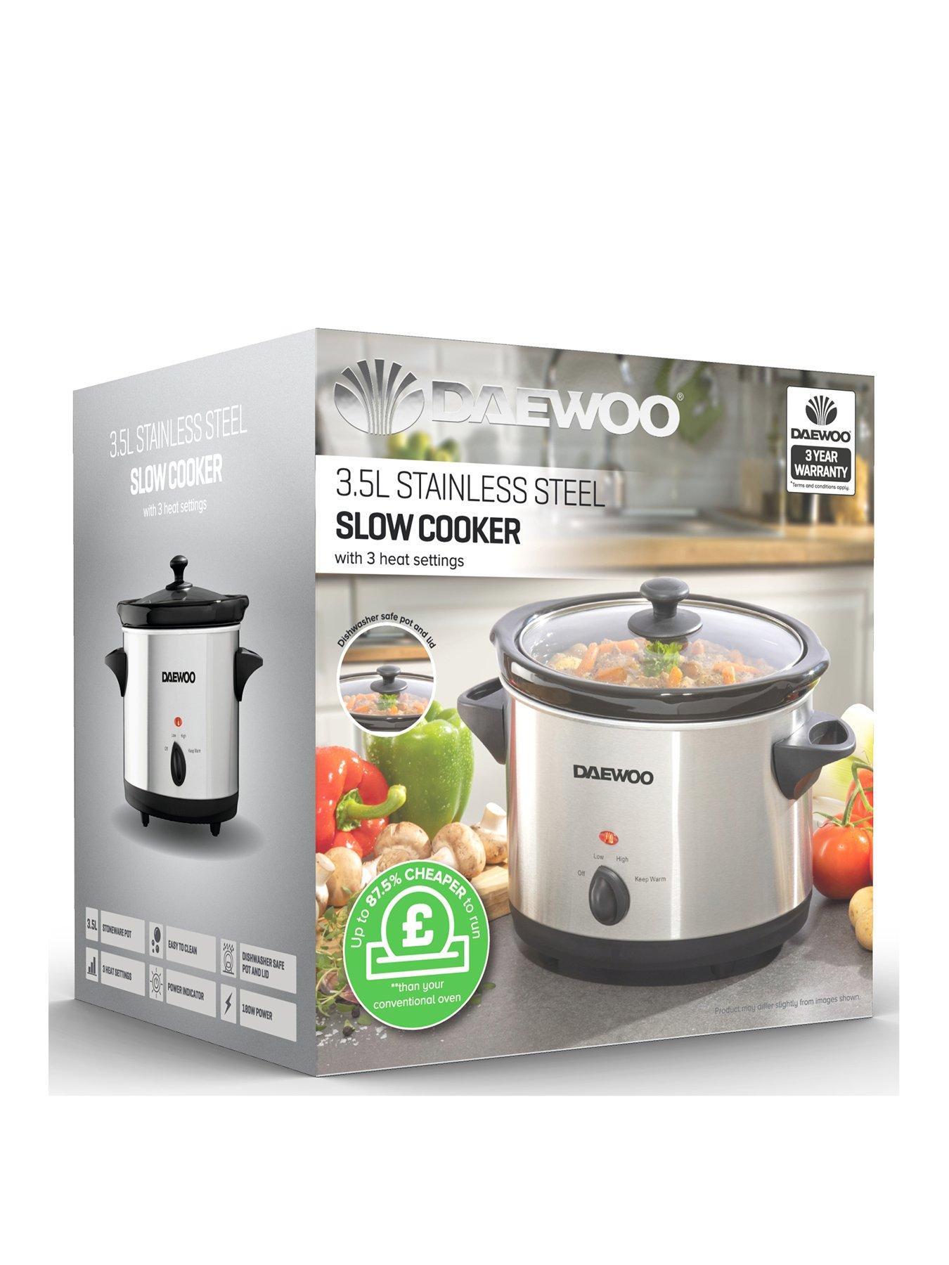 Daewoo 3.5 Litre Slow Cooker Stainless Steel | Very