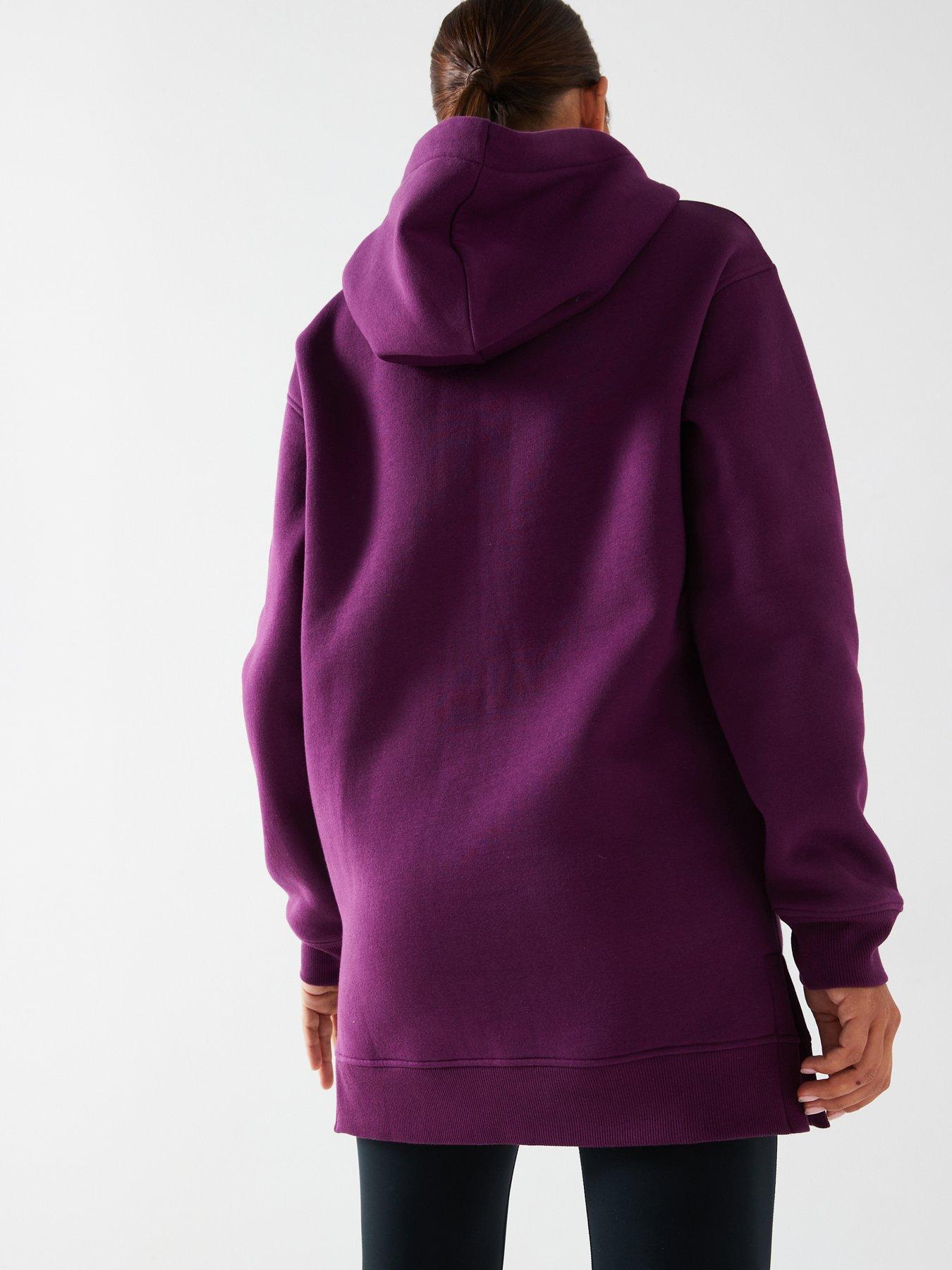 Everyday The Essential Longline Hoodie With Side Splits - Plum | Very