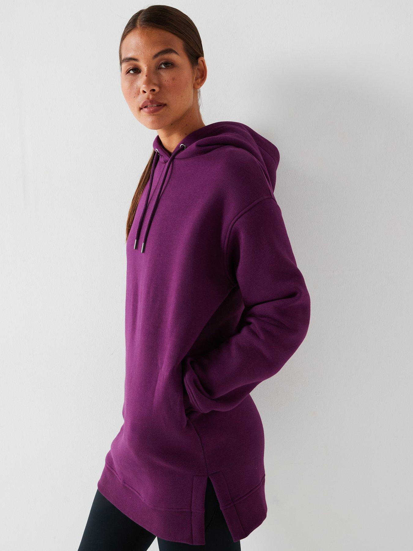 Everyday The Essential Longline Hoodie With Side Splits - Plum | Very