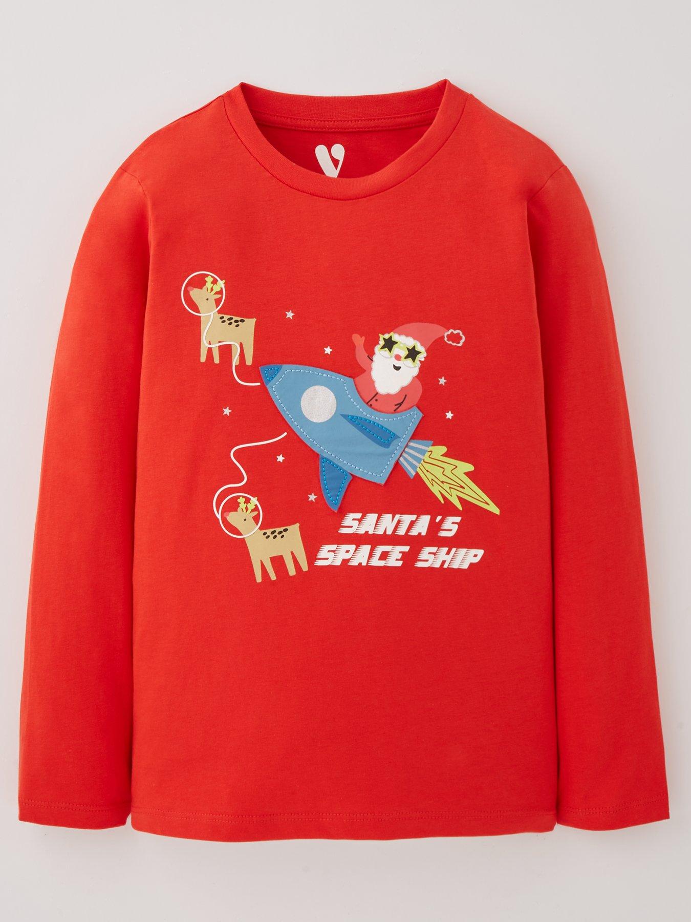 Mini V by Very Santa Long Sleeve Christmas T-Shirt - Multi | Very