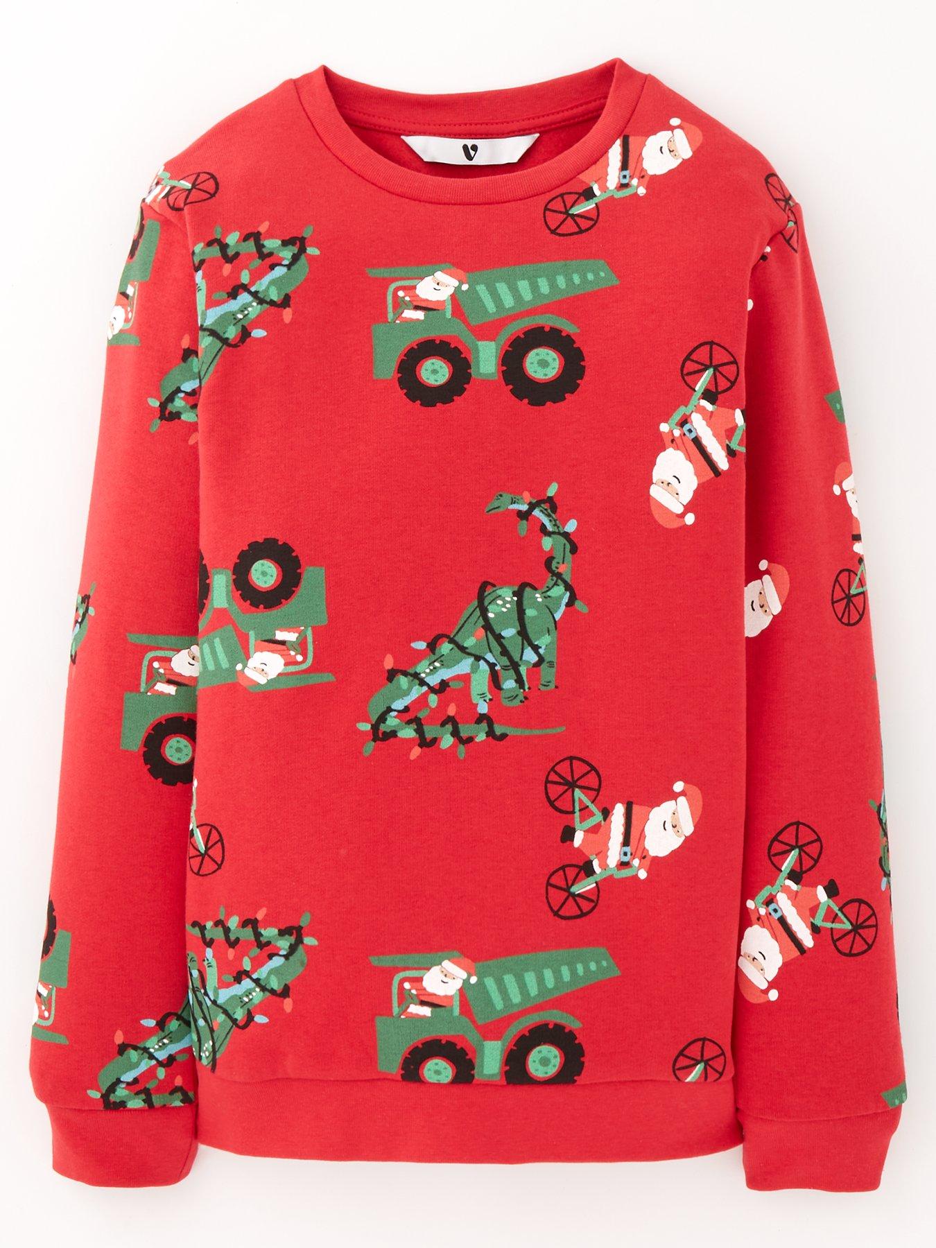 Mini V by Very Boys All Over Print Christmas Sweatshirt - Multi | Very