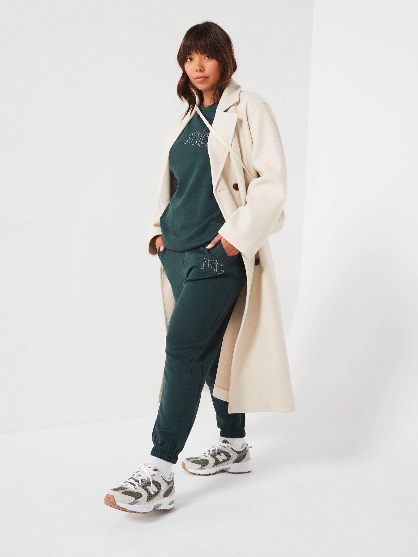 V by Very Curve Oversized Logo Sweatshirt - Green | Very