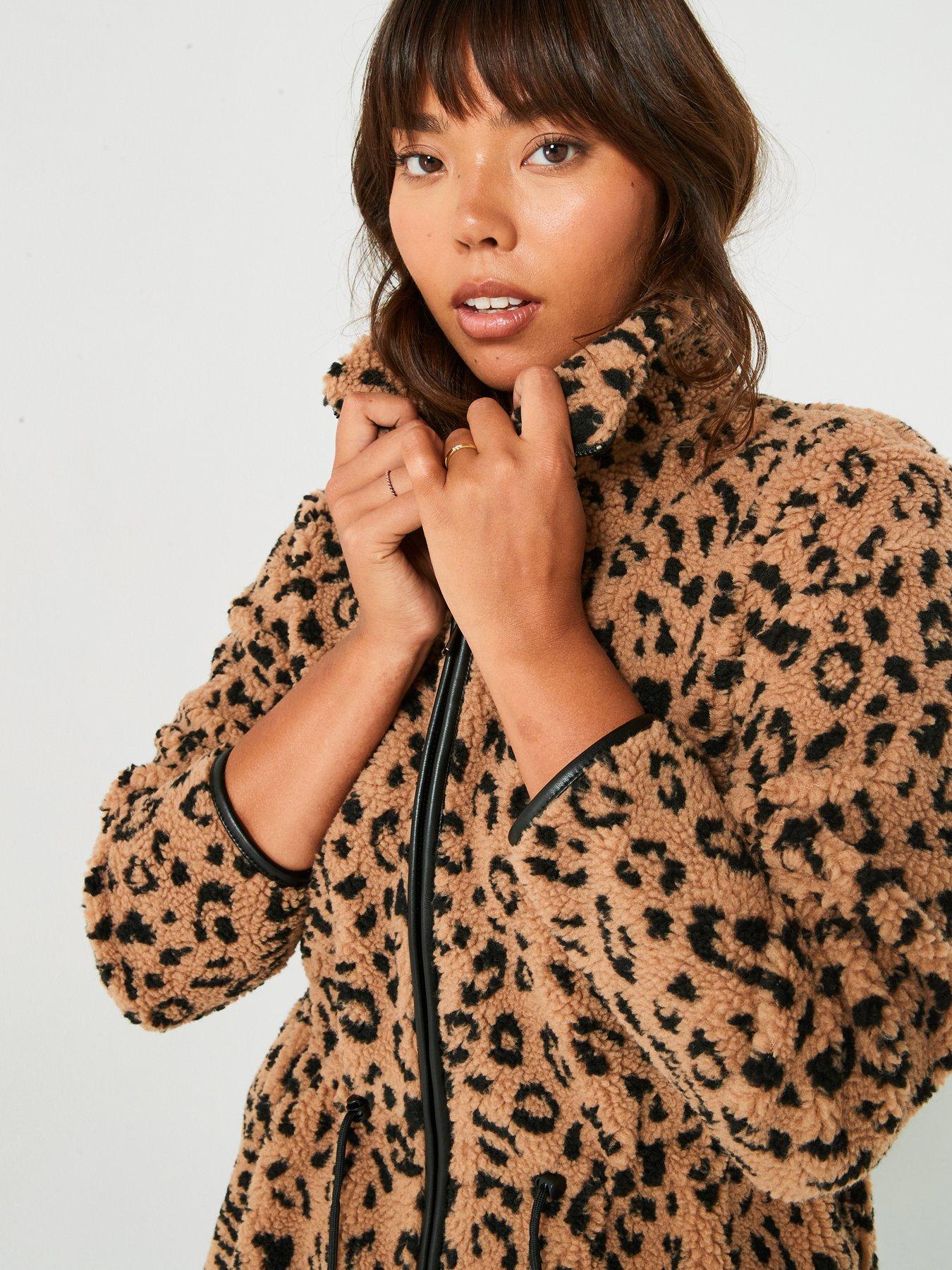 V by Very Curve Zip Through Fleece Jacket - Print | Very