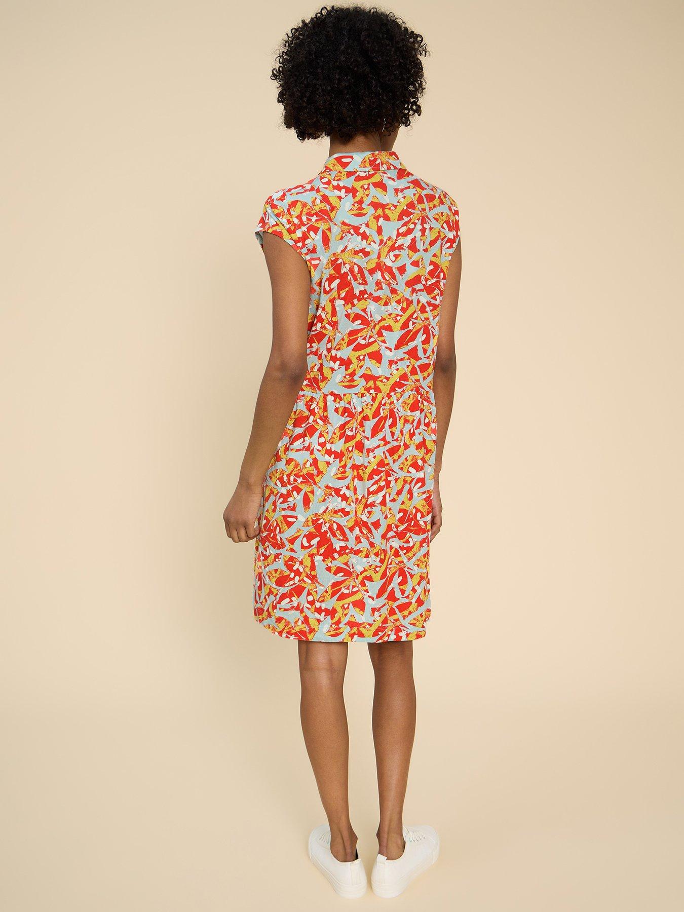 White Stuff Everly Jersey Shirt Dress - Orange | Very.co.uk
