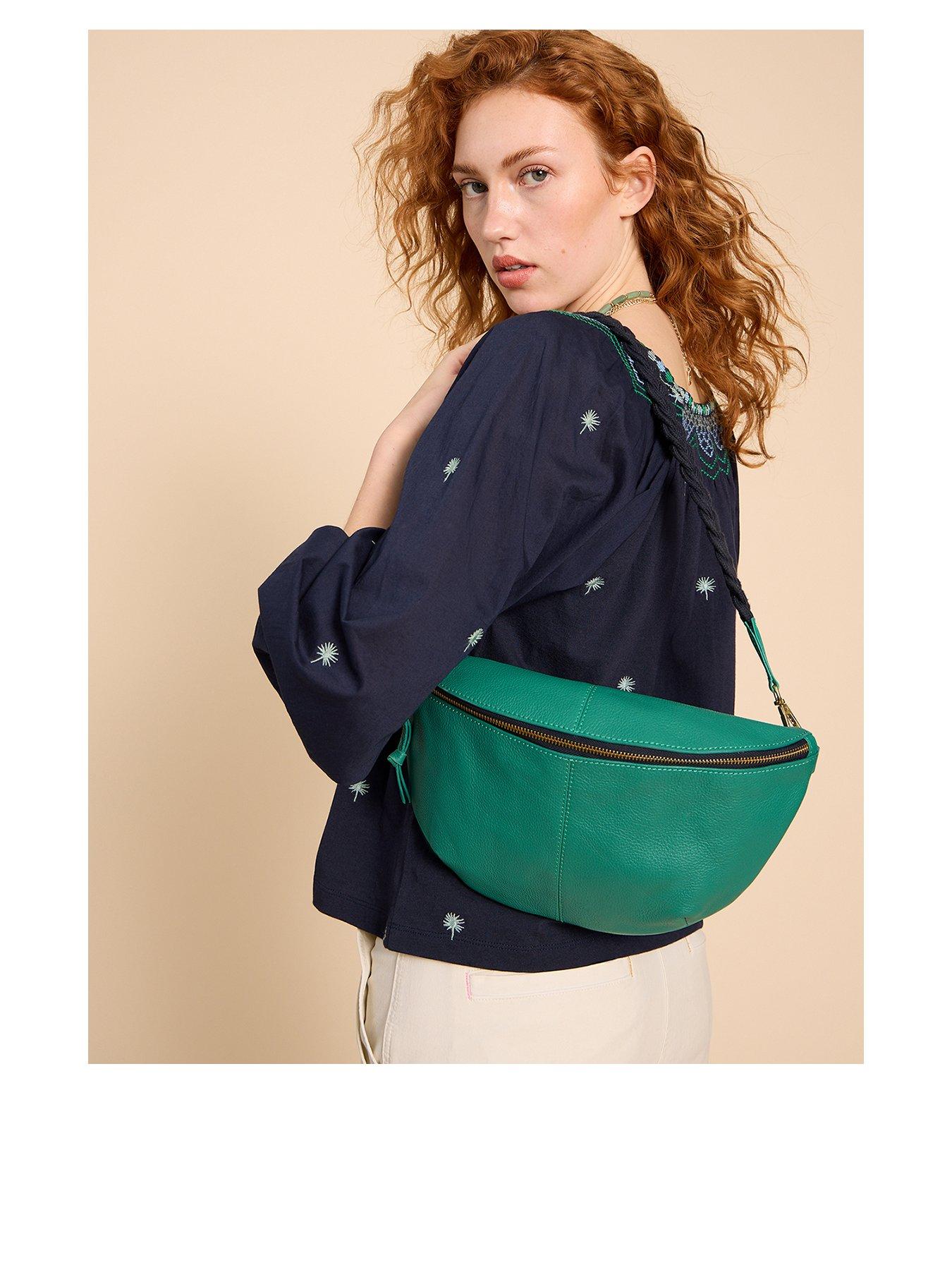 White Stuff Sebby Leather Sling Bag - Green | Very