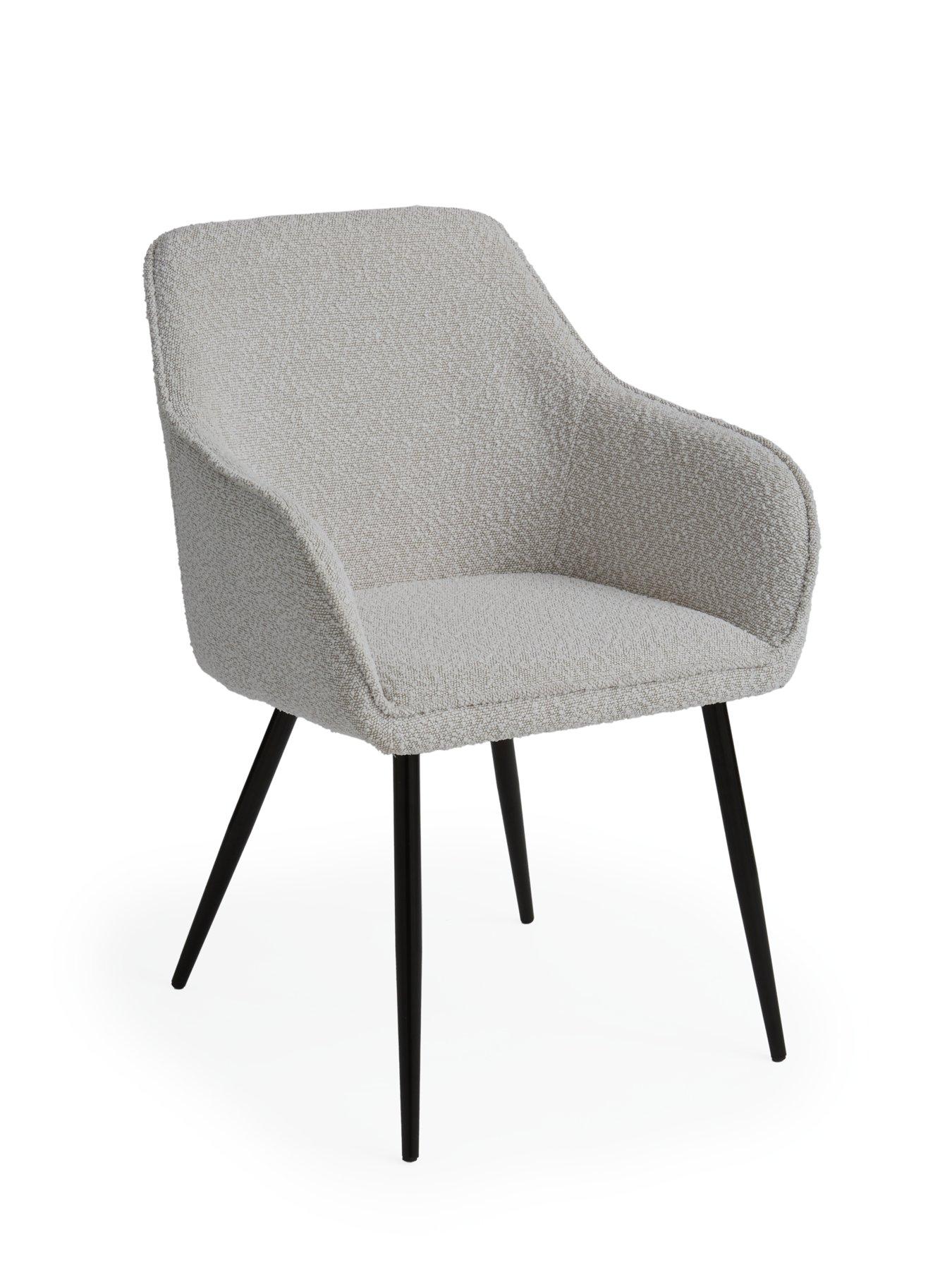 Very Home Chopstick 120 cm Round Dining Table + 4 Alisha Boucle Chairs ...