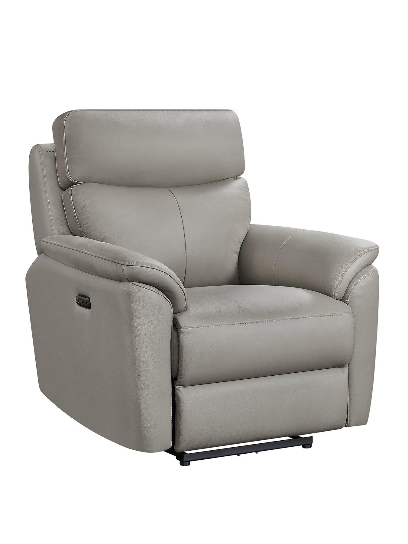 The Very Collection Carson Real Leather/Faux Leather Power Recliner ...