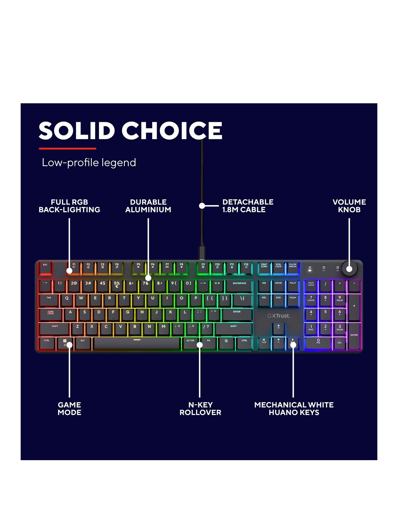 Trust GXT866 Torix Premium Mechanical Gaming Keyboard with Full RGB ...