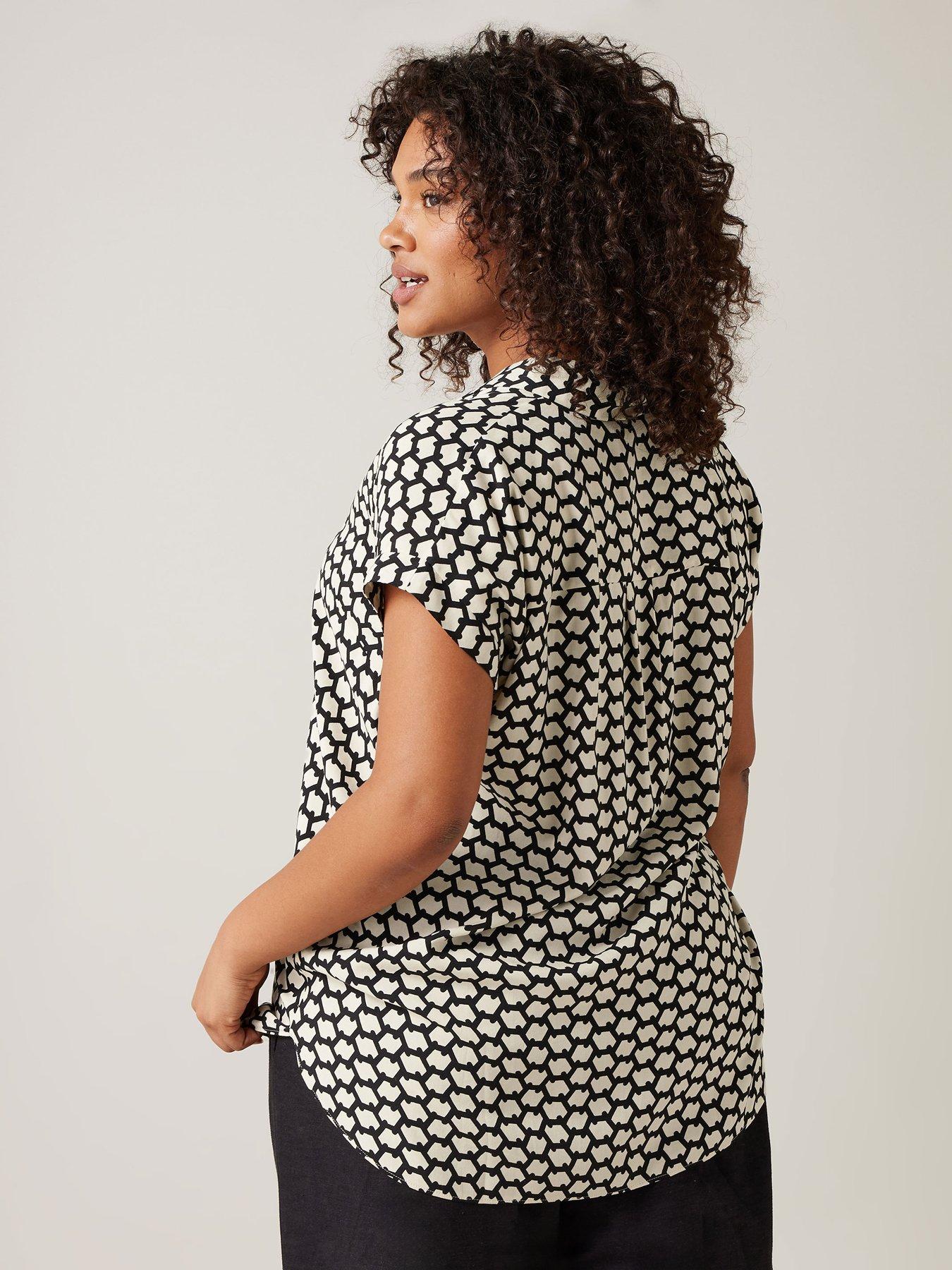 Evans Batwing Button Thru Blouse - Natural | Very