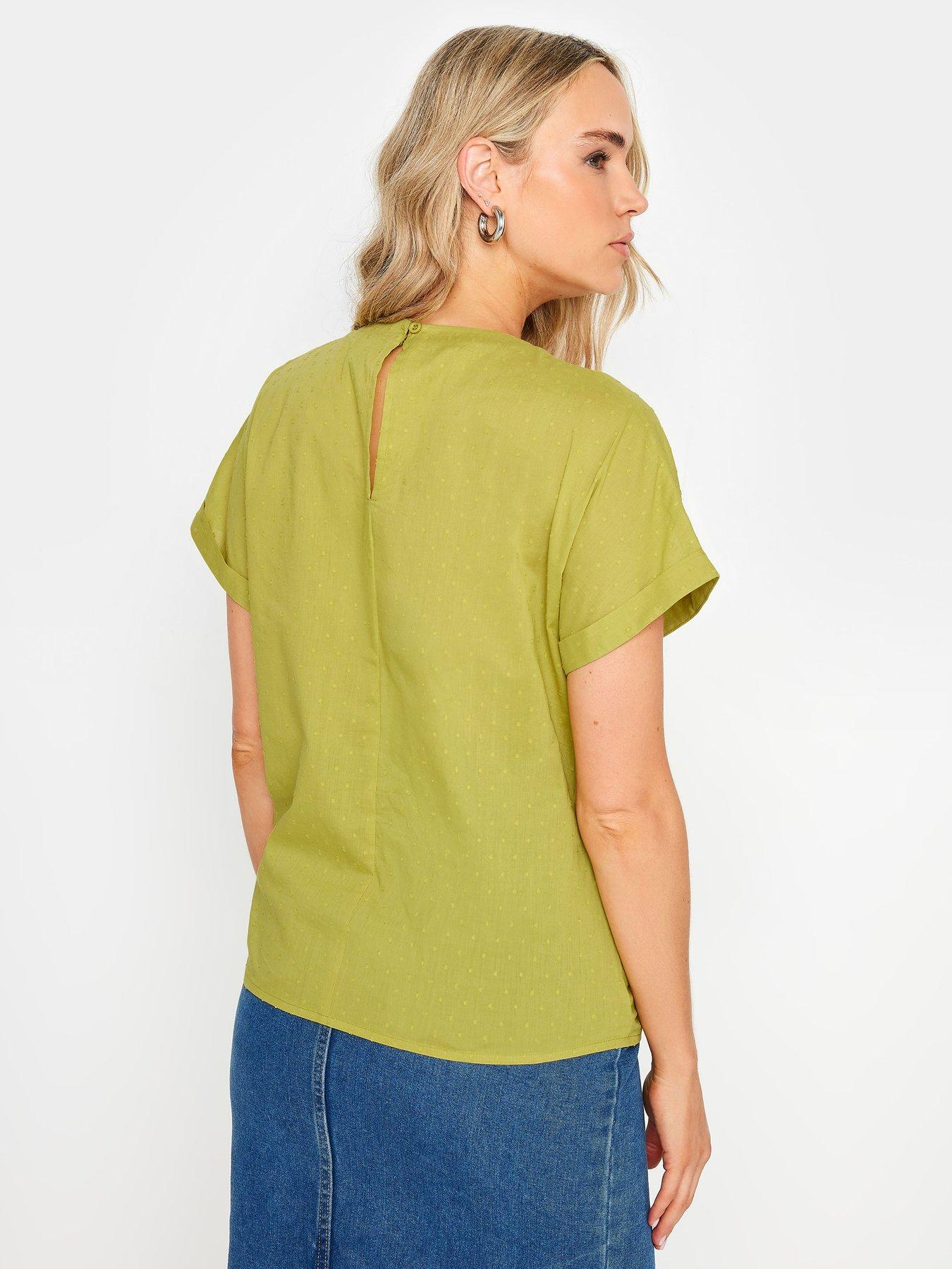 Long Tall Sally Tall Cittrine Dobby Grown On Sleeve Top - Yellow | Very ...