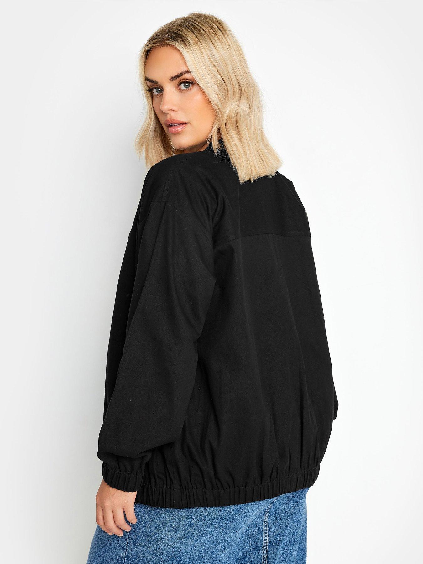 Yours Curve Twill Casual Bomber Black | Very