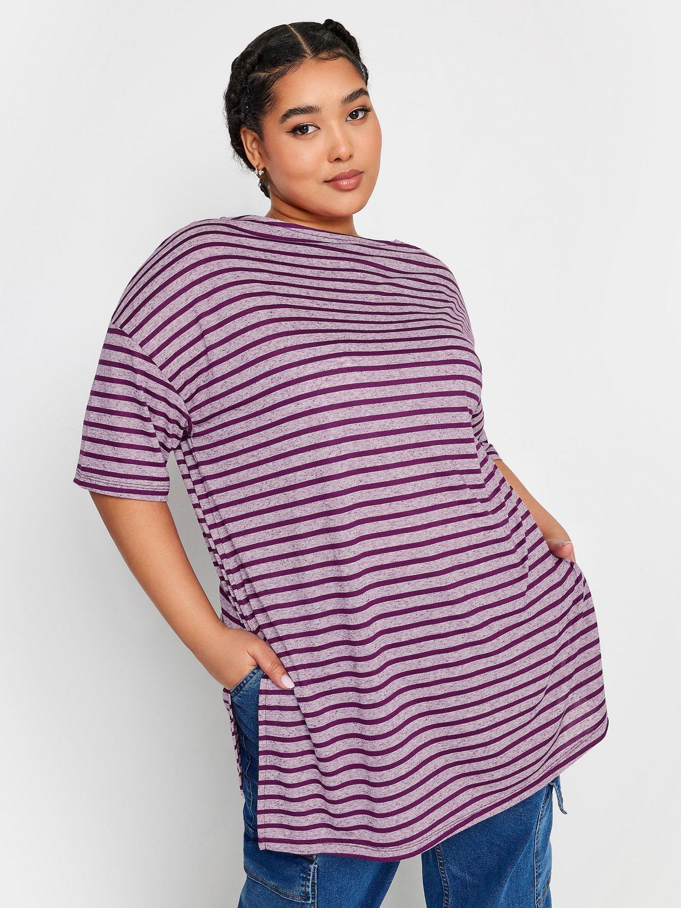 Yours Curve Striped Oversized Top | Very.co.uk