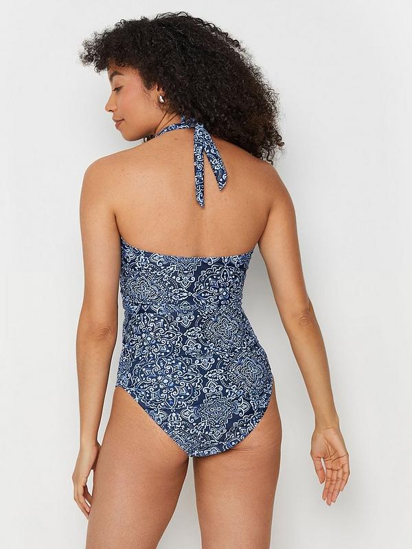 M&Co Tile Print Halter Tankini Top | Very.co.uk M&Co Tile Print Halter Tankini Top | Very.co.uk
