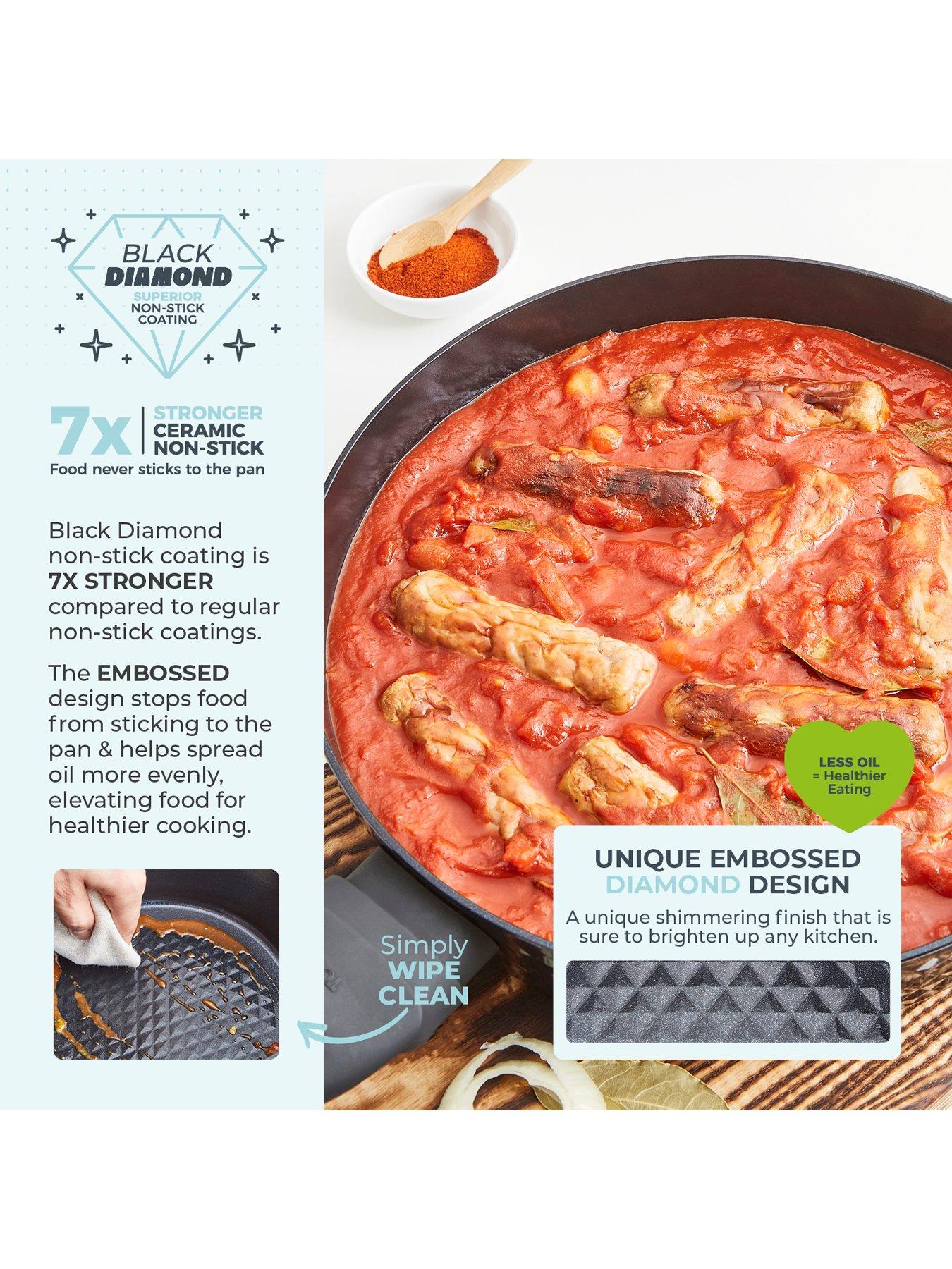 Tower Diamo 30 cm Shallow Casserole with Glass Lid | Very