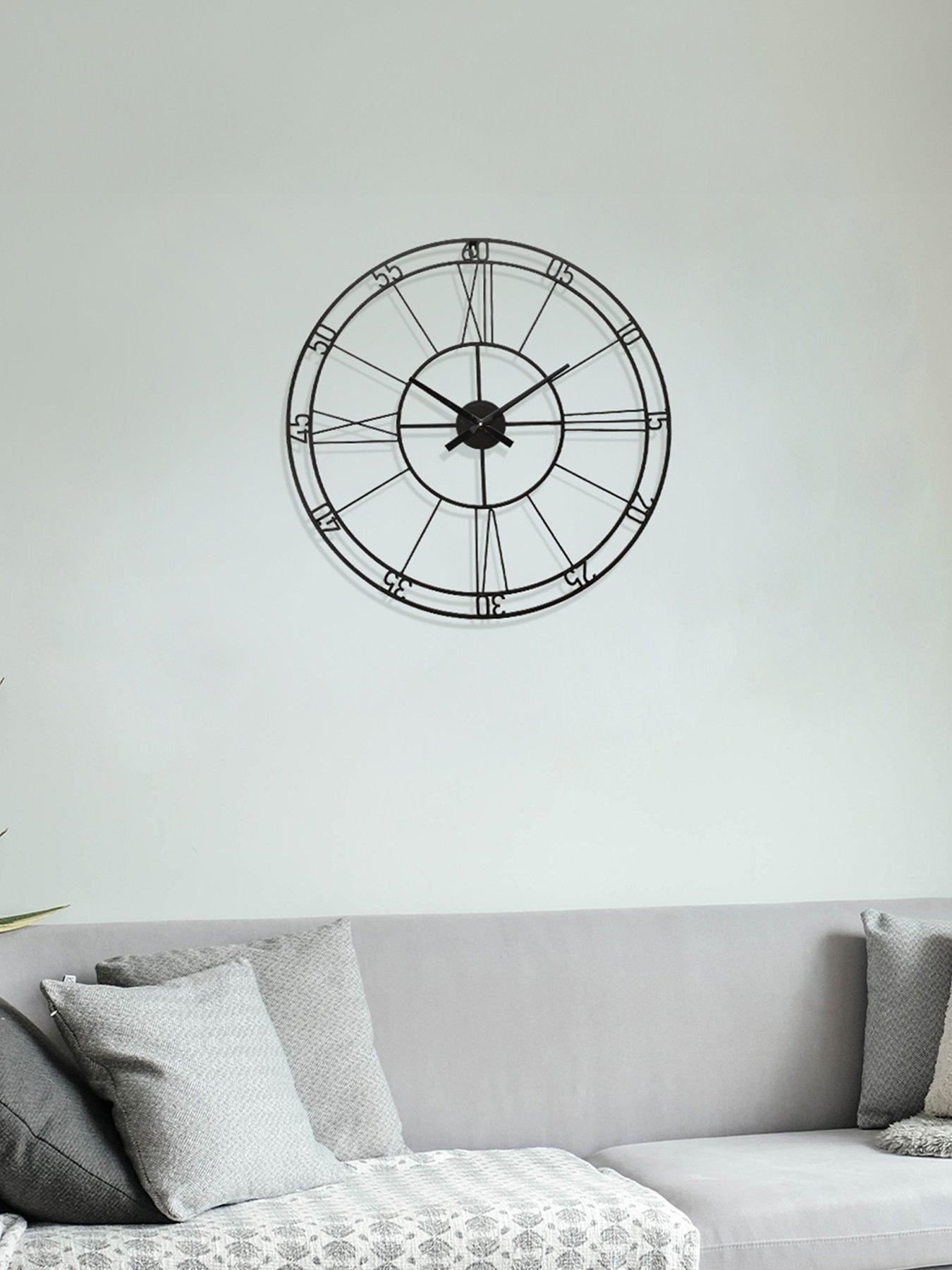 Hometime Black Metal Cut-Out Wall Clock | Very