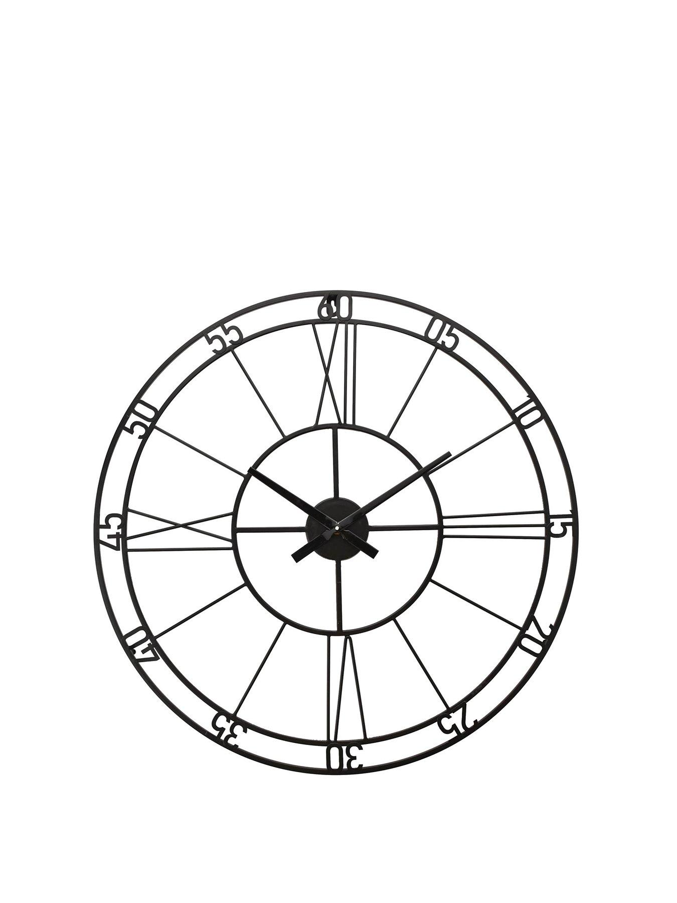 Hometime Black Metal Cut-Out Wall Clock | Very