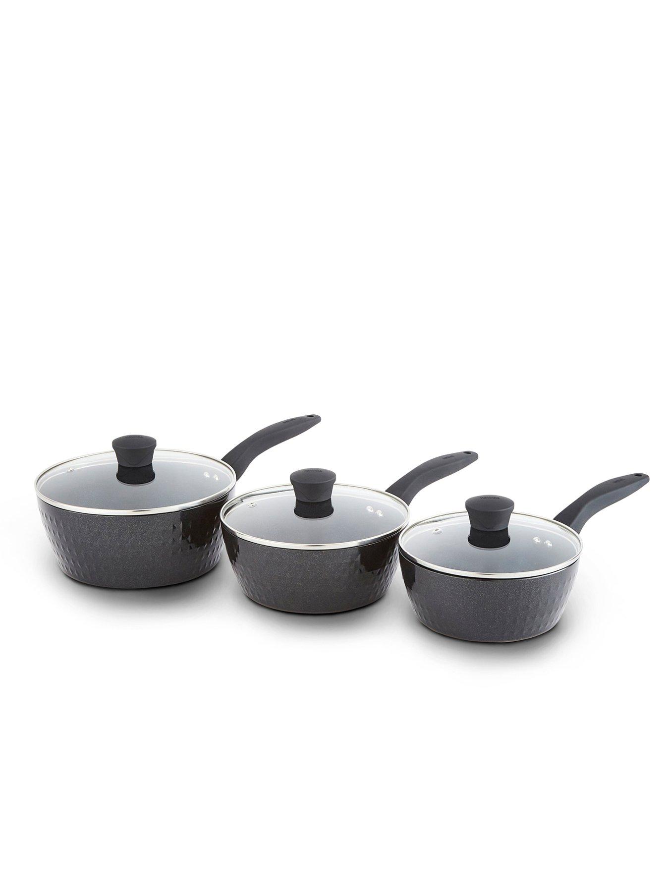 Tower Diamo 3-Piece Saucepan Set | Very