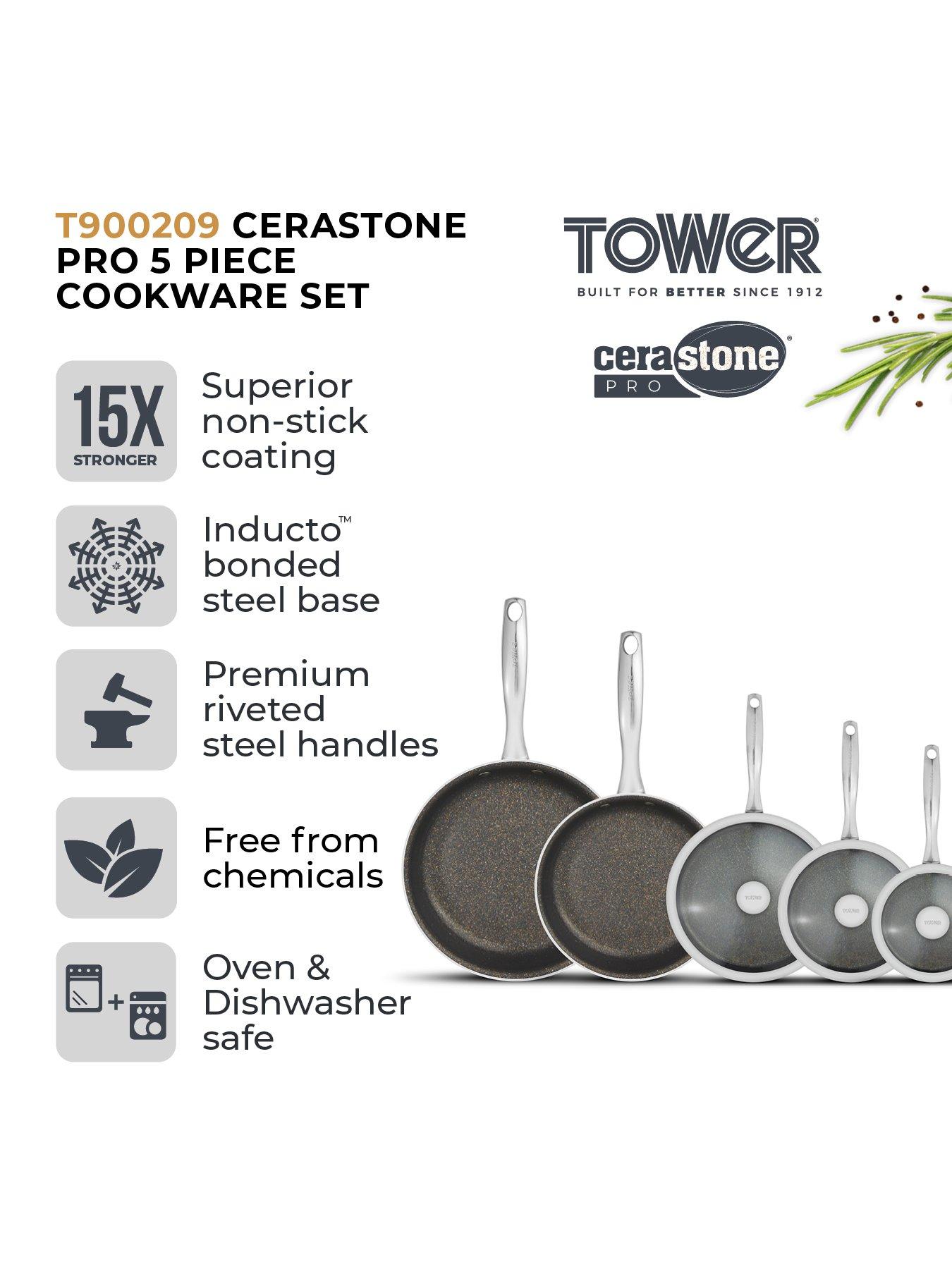 Tower Cerastone Pro 5-Piece Pan Set | very.co.uk