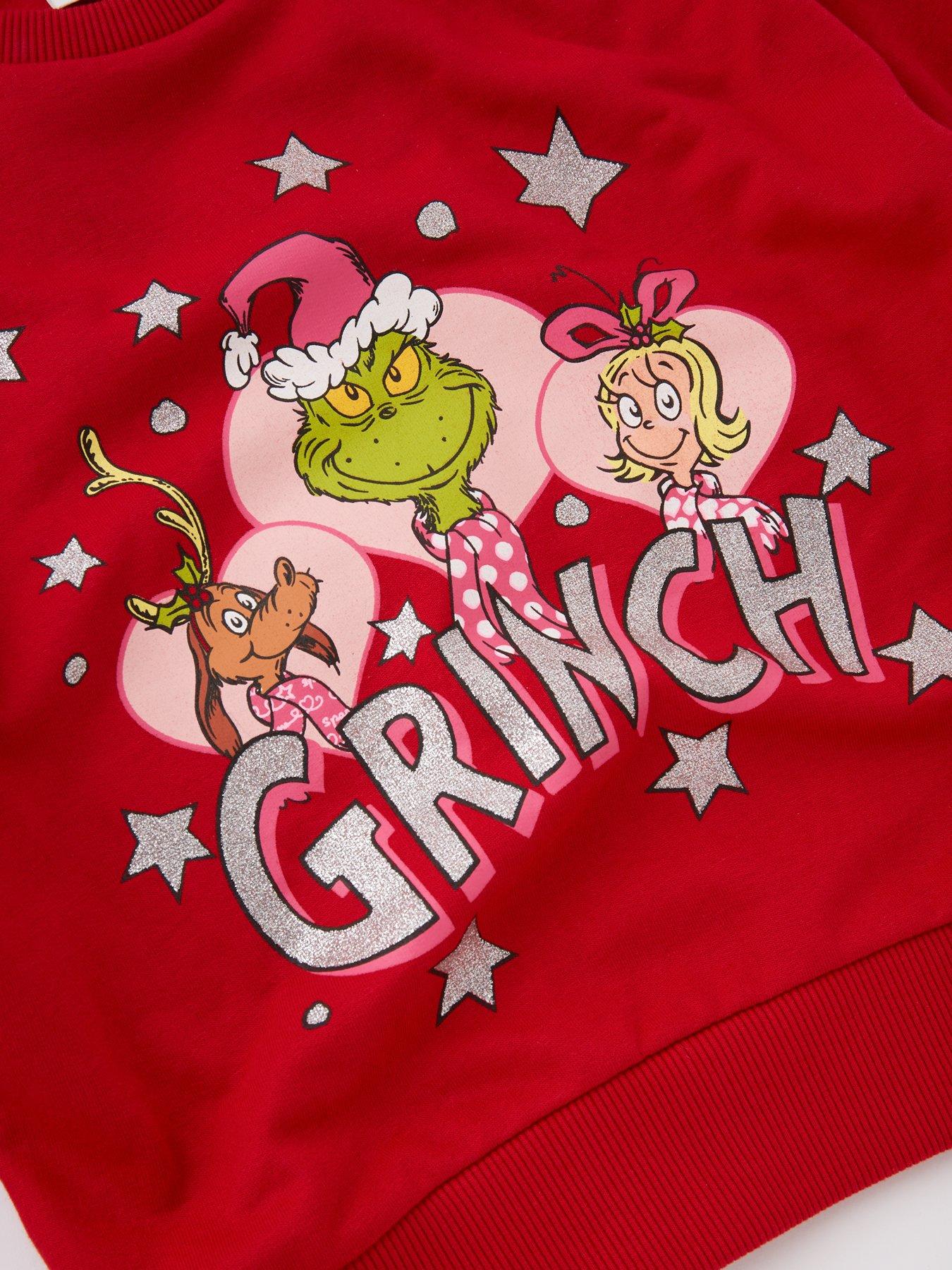 The Grinch Heart Sibling Sweat Grinch Christmas Jumper - Red | Very