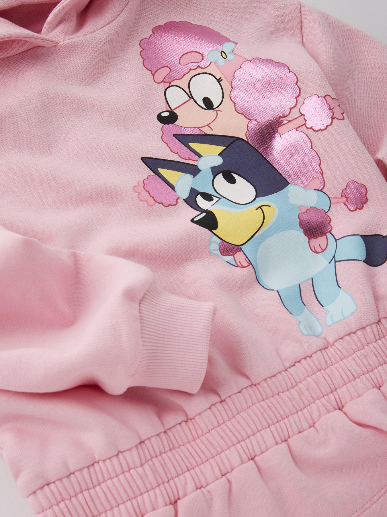 Bluey Girls Bluey 2 Piece Frill Hoody And Legging Set - Pink | Very