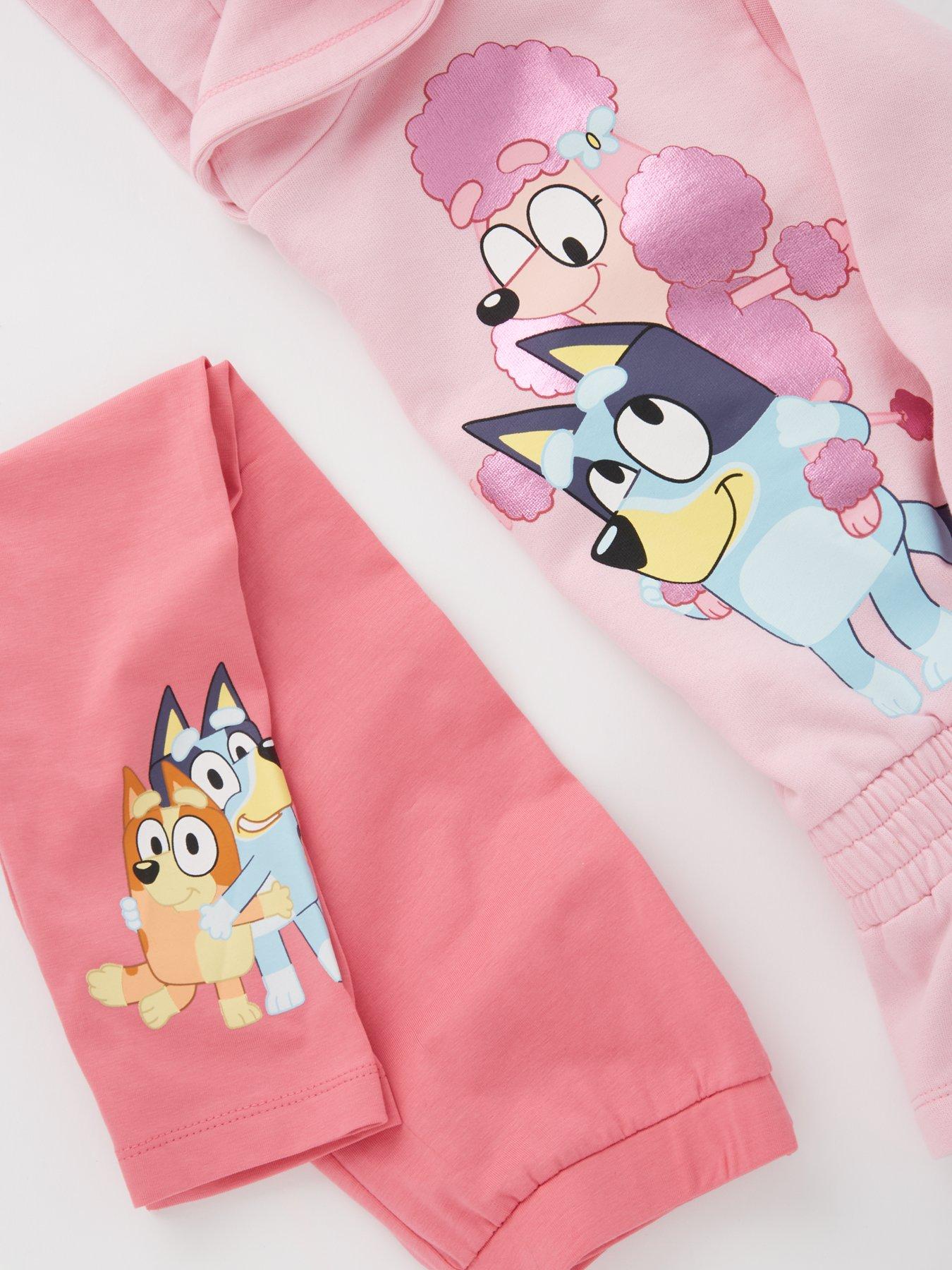 Bluey Girls Bluey 2 Piece Frill Hoody And Legging Set - Pink | Very
