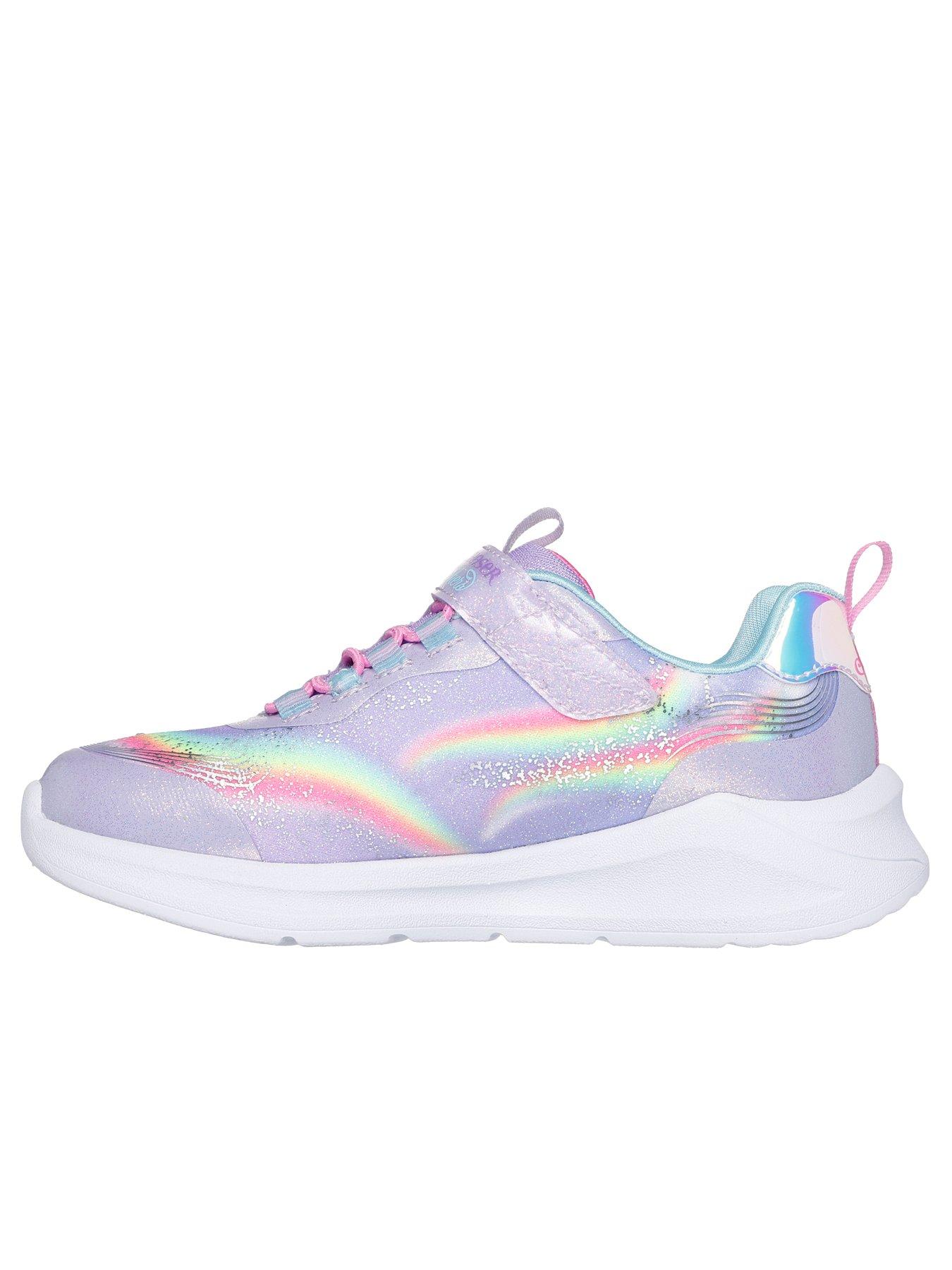 Skechers Girls Unicorn Chaser Lighted Rainbow Glitter Trainer | Very