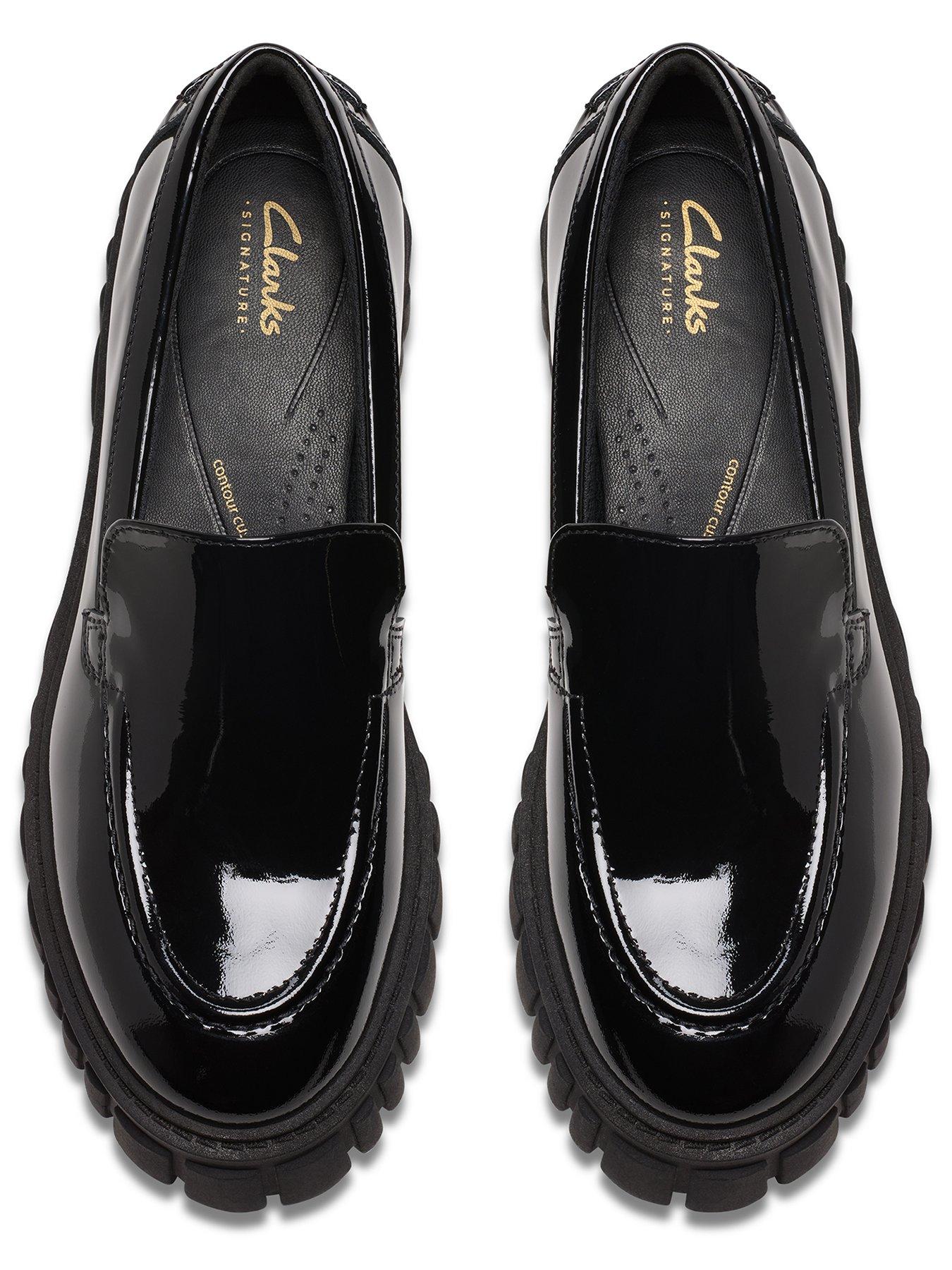 Clarks patent leather loafers store