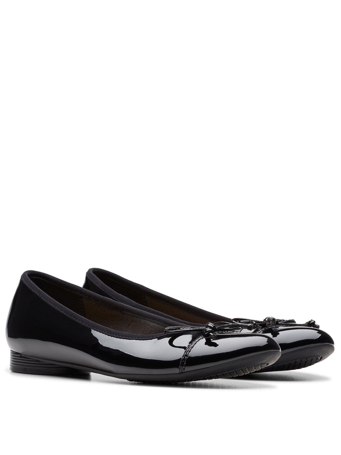 Clarks Loreleigh Rae Ballerina Shoe - Black Pat | Very
