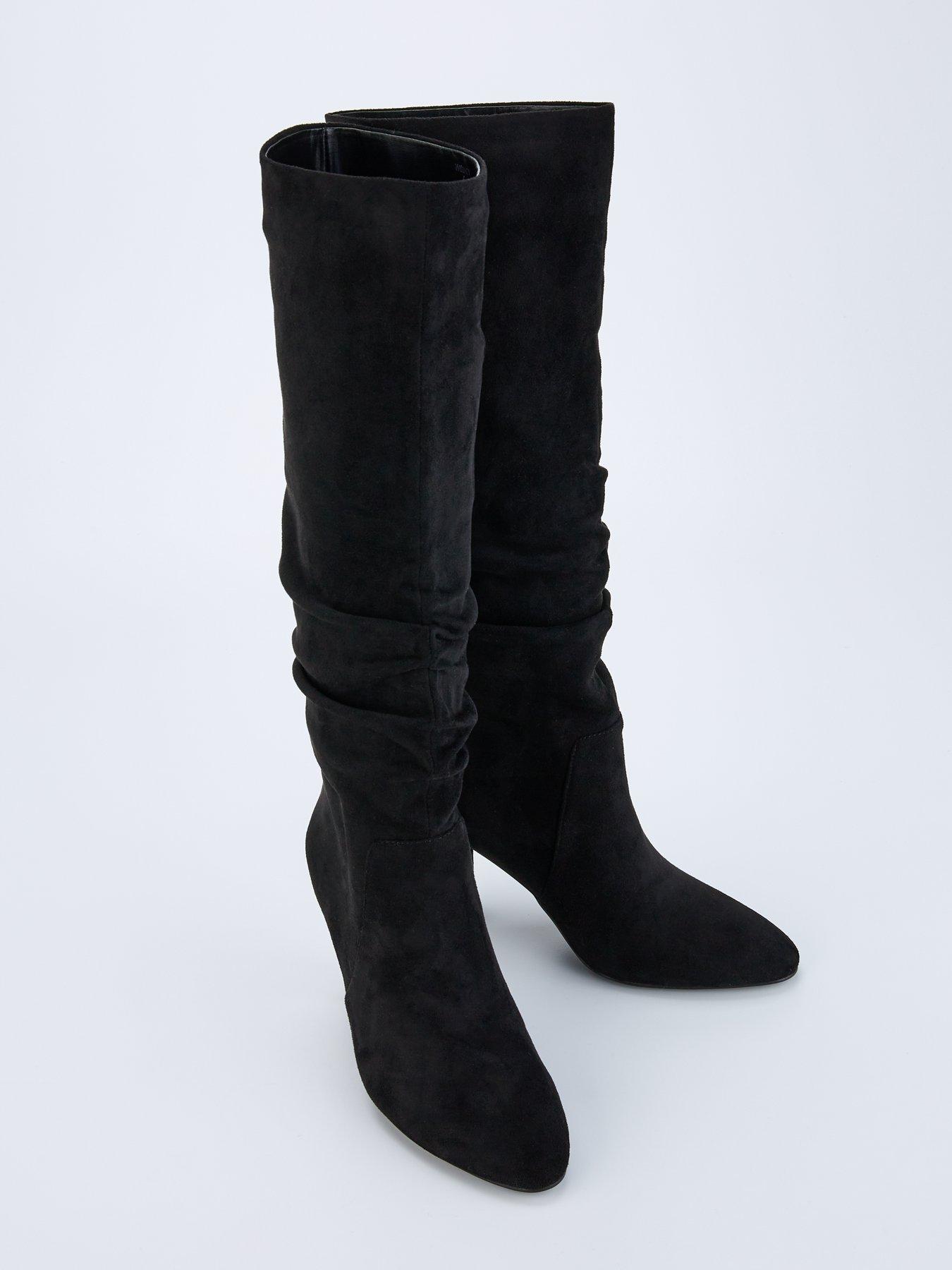 V by Very Slouch Knee Boot - Black | Very