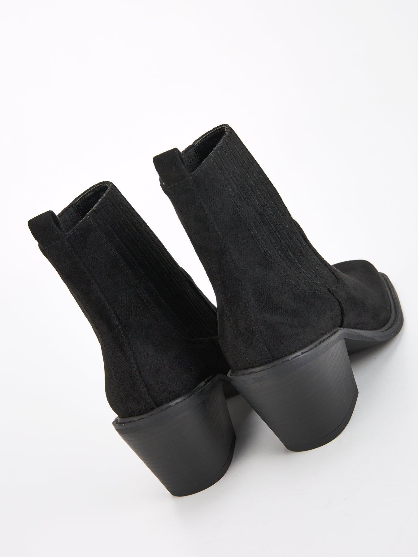 V by Very Western Square Toe Ankle Boot - Black | Very