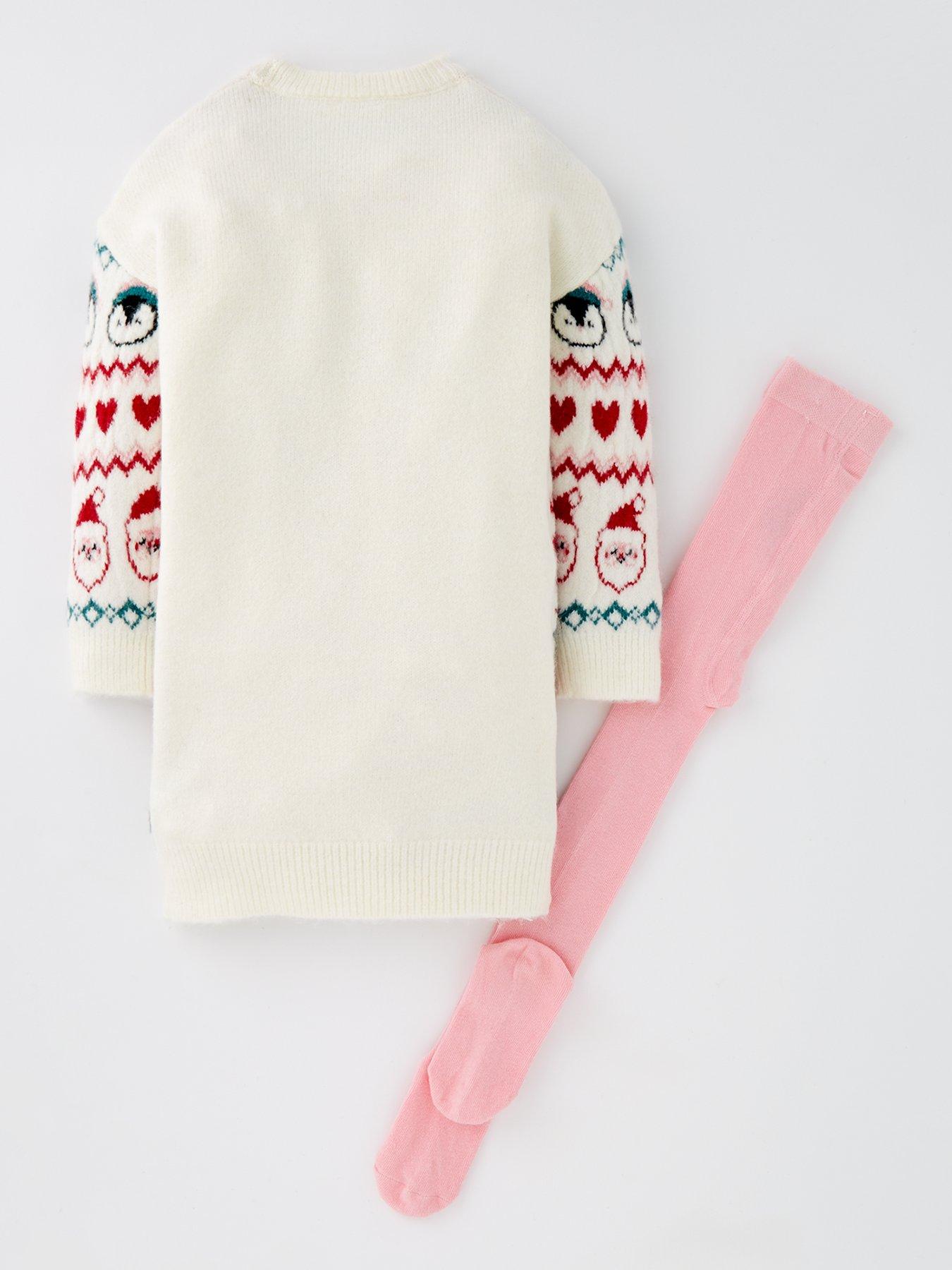 Mini V by Very Mini V by VeryGirls Knited Fairisle Dress And Tight Set ...